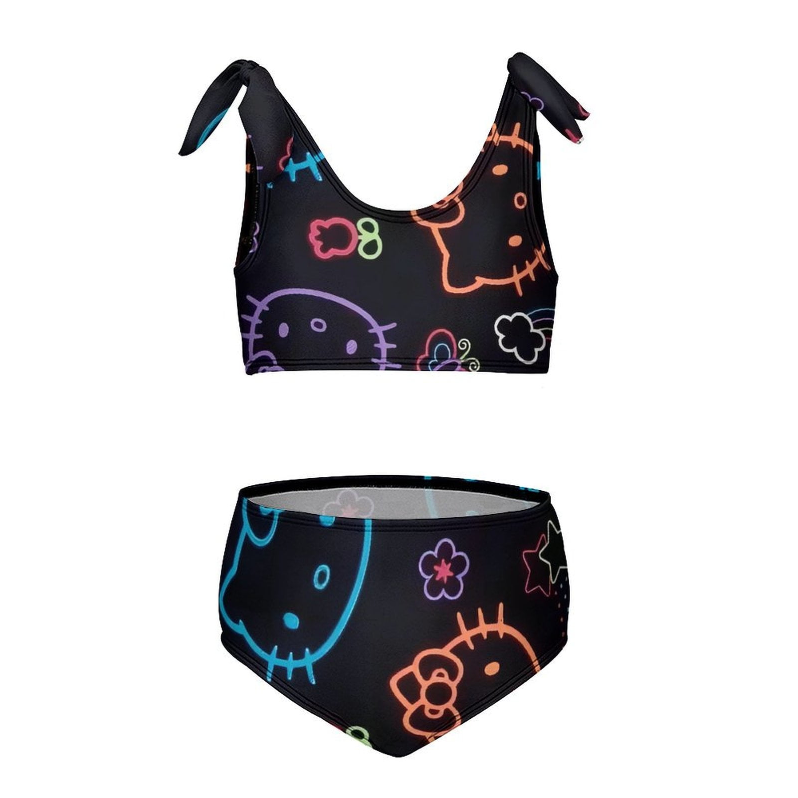 Hello Kitty swimsuit for Girl Cute Teen Girls 2 Piece High Waisted ...