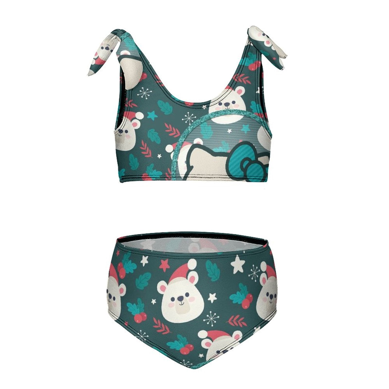 Hello Kitty swimsuit for Girl Cute Teen Girls 2 Piece High Waisted ...