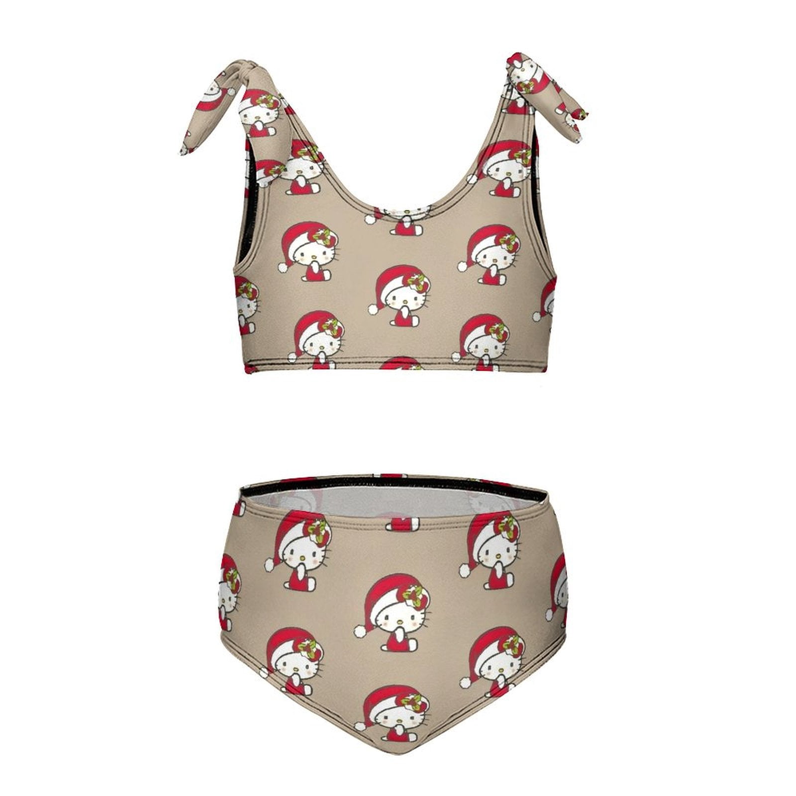 Hello Kitty swimsuit for Girl Cute Teen Girls 2 Piece High Waisted ...