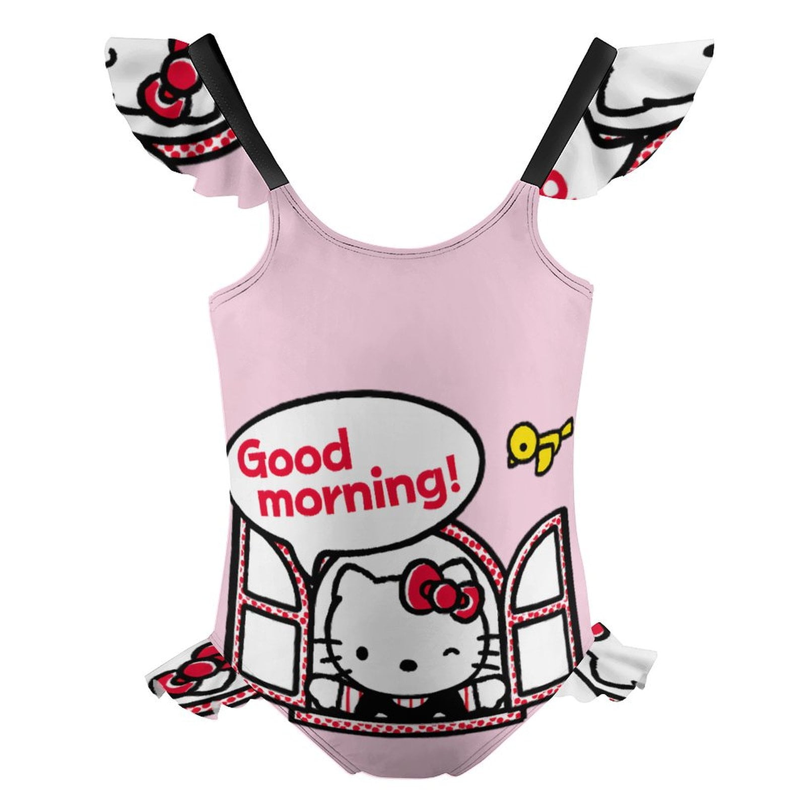 Hello Kitty swimsuit for Girl Cute Teen Girls One Piece Ruffle Trim Bathing Suits Hello Kitty ...