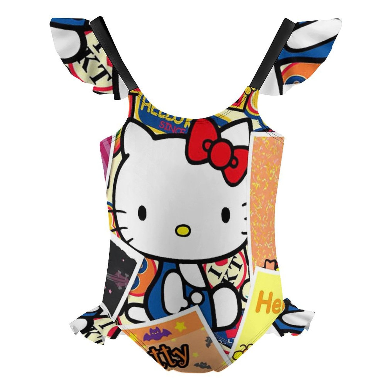 Hello Kitty swimsuit for Girl Cute Teen Girls One Piece Ruffle Trim ...