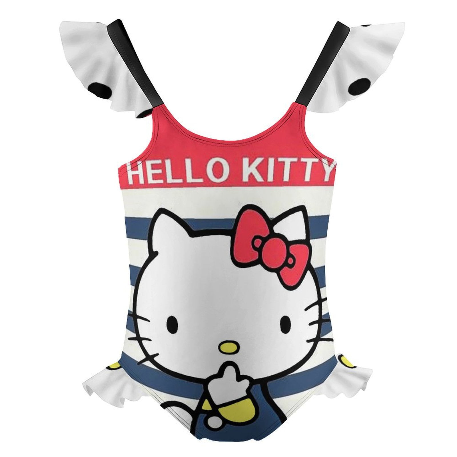 Hello Kitty swimsuit for Girl Cute Teen Girls One Piece Ruffle Trim ...
