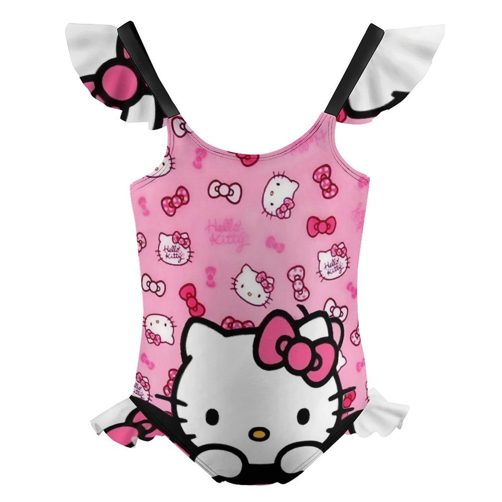 Hello Kitty swimsuit for Girl Cute Teen Girls One Piece Ruffle Trim ...