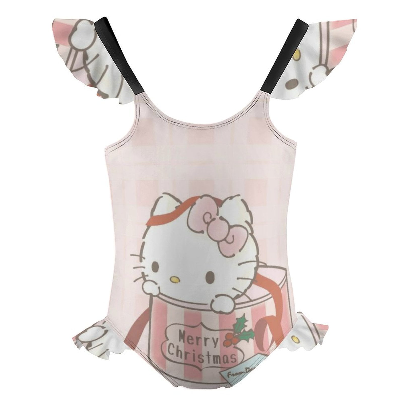 Hello Kitty swimsuit for Girl Cute Teen Girls One Piece Ruffle Trim ...