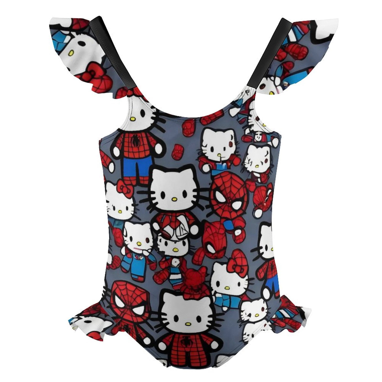 Hello Kitty swimsuit for Girl Cute Teen Girls One Piece Ruffle Trim ...