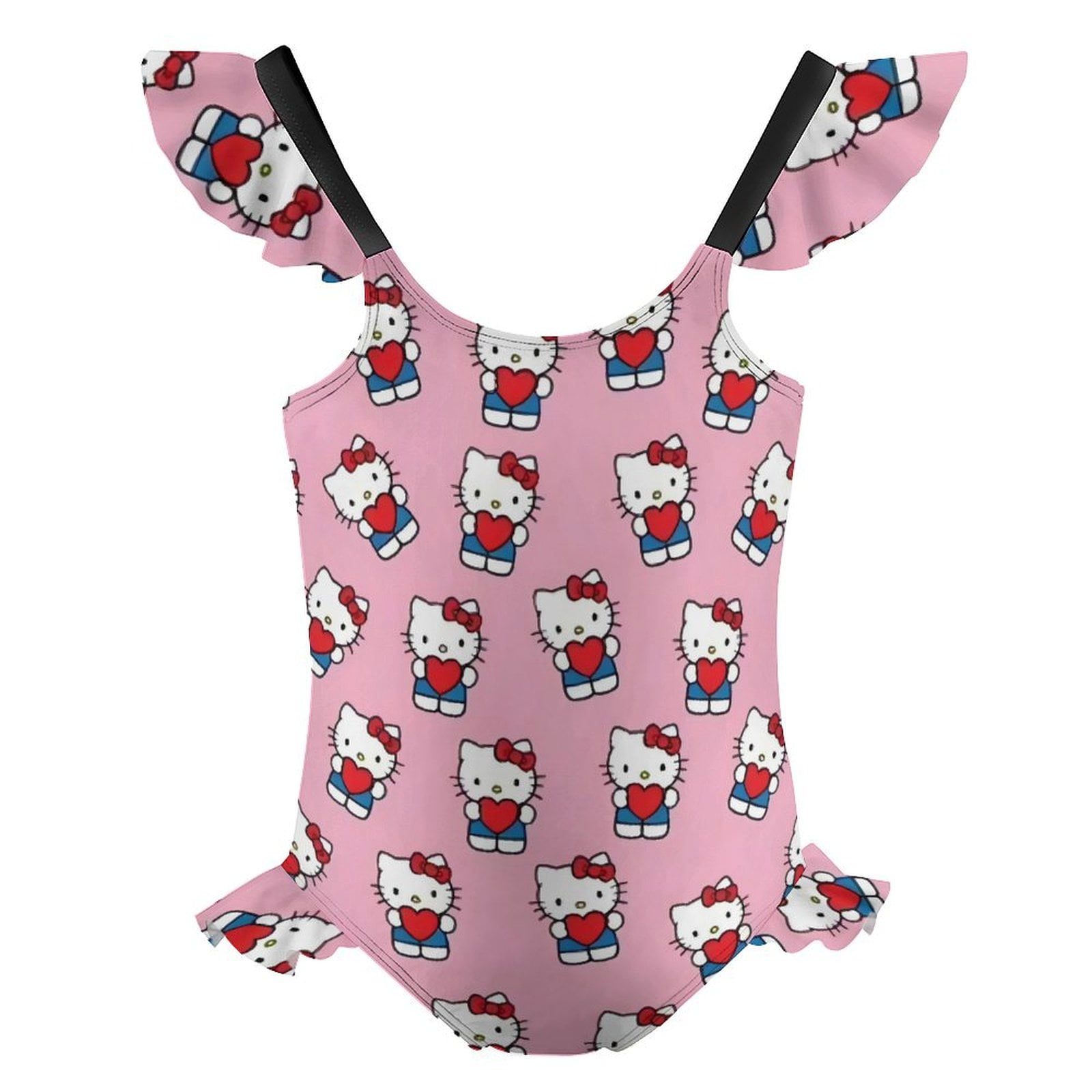 Hello Kitty swimsuit for Girl Cute Teen Girls One Piece Ruffle Trim ...