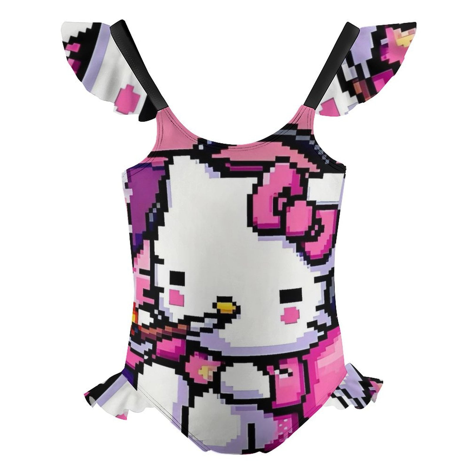 Hello Kitty swimsuit for Girl Cute Teen Girls One Piece Ruffle Trim ...