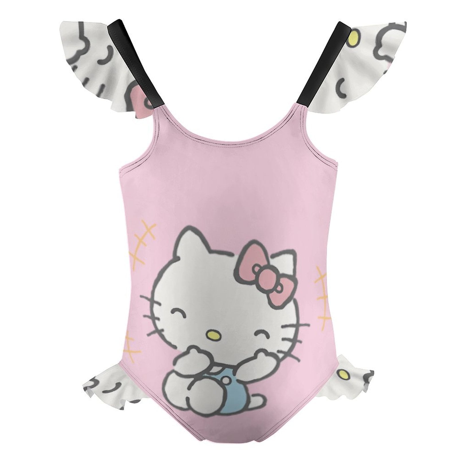 Hello Kitty swimsuit for Girl Cute Teen Girls One Piece Ruffle Trim ...