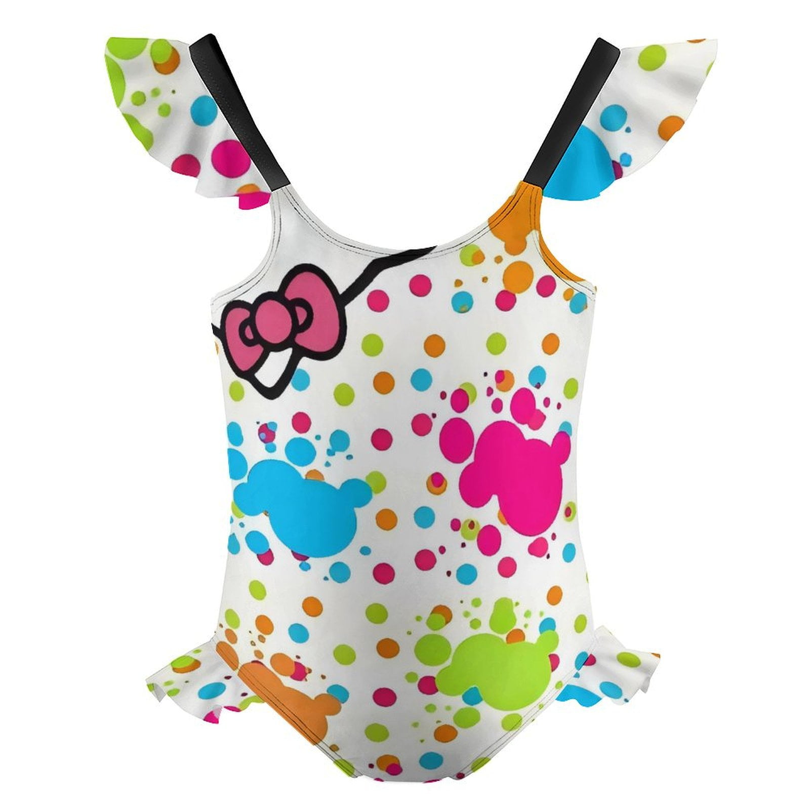 Hello Kitty swimsuit for Girl Cute Teen Girls One Piece Ruffle Trim ...