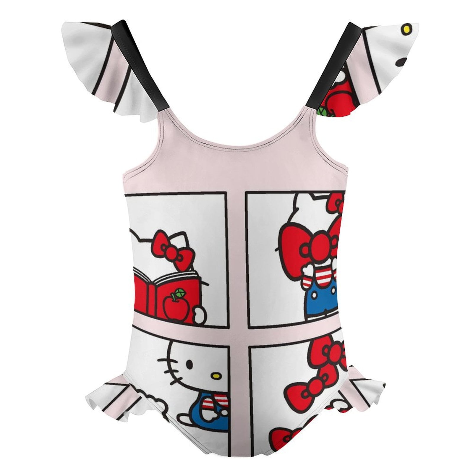 Hello Kitty swimsuit for Girl Cute Teen Girls One Piece Ruffle Trim ...