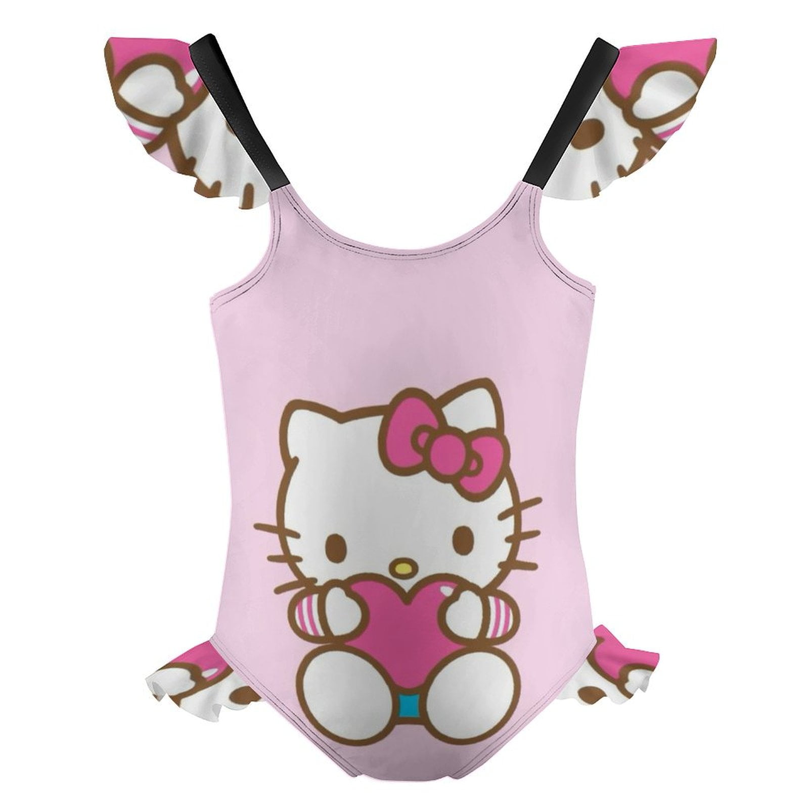 Hello Kitty swimsuit for Girl Cute Teen Girls One Piece Ruffle Trim ...