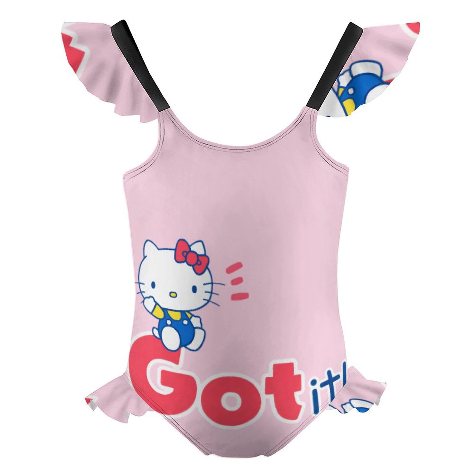 Hello Kitty swimsuit for Girl Cute Teen Girls One Piece Ruffle Trim ...