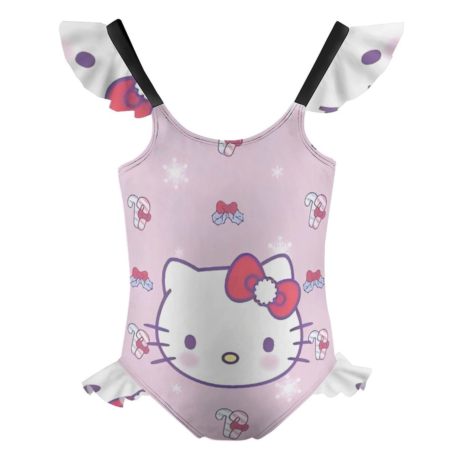 Hello Kitty swimsuit for Girl Cute Teen Girls One Piece Ruffle Trim ...