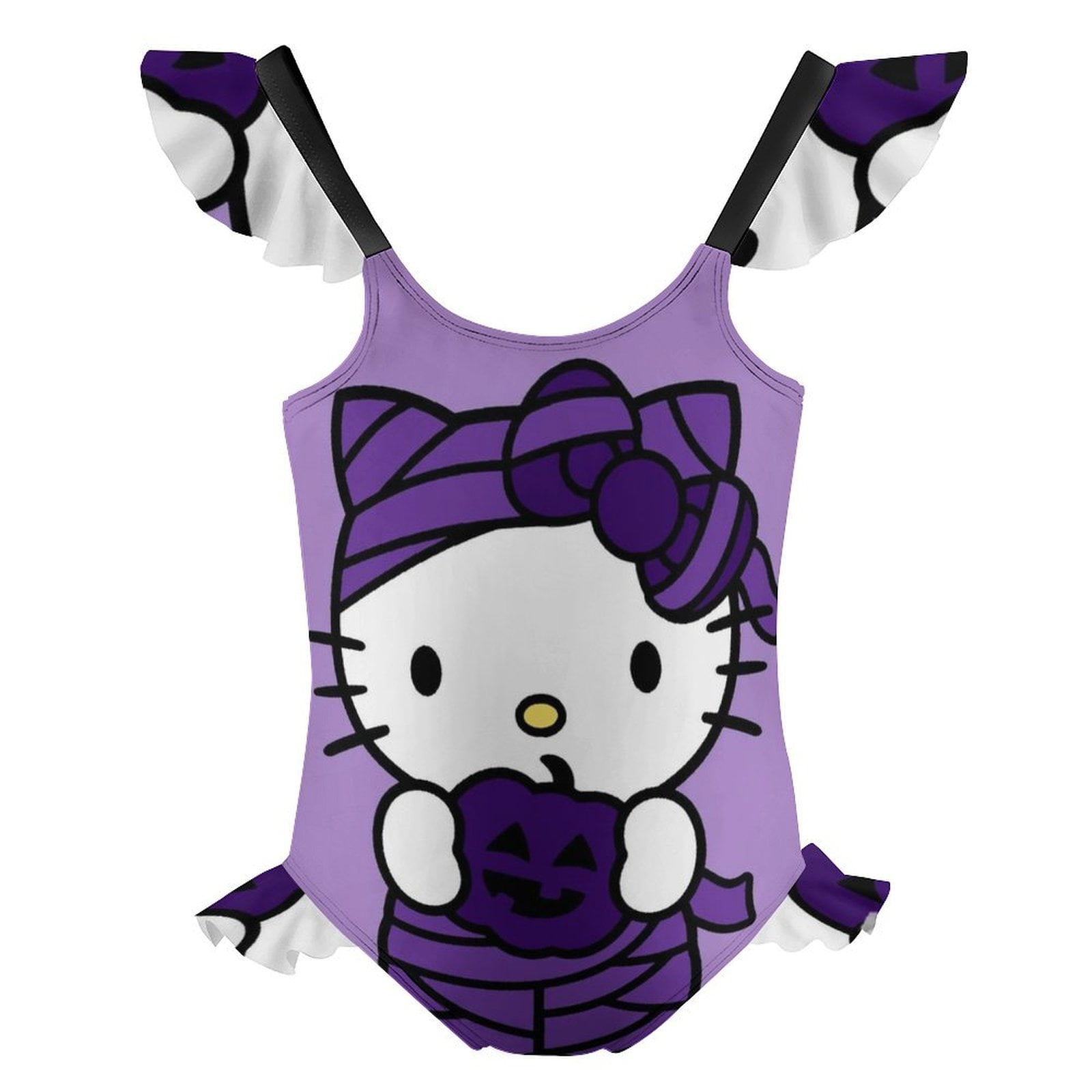 Hello Kitty swimsuit for Girl Cute Teen Girls One Piece Ruffle Trim ...