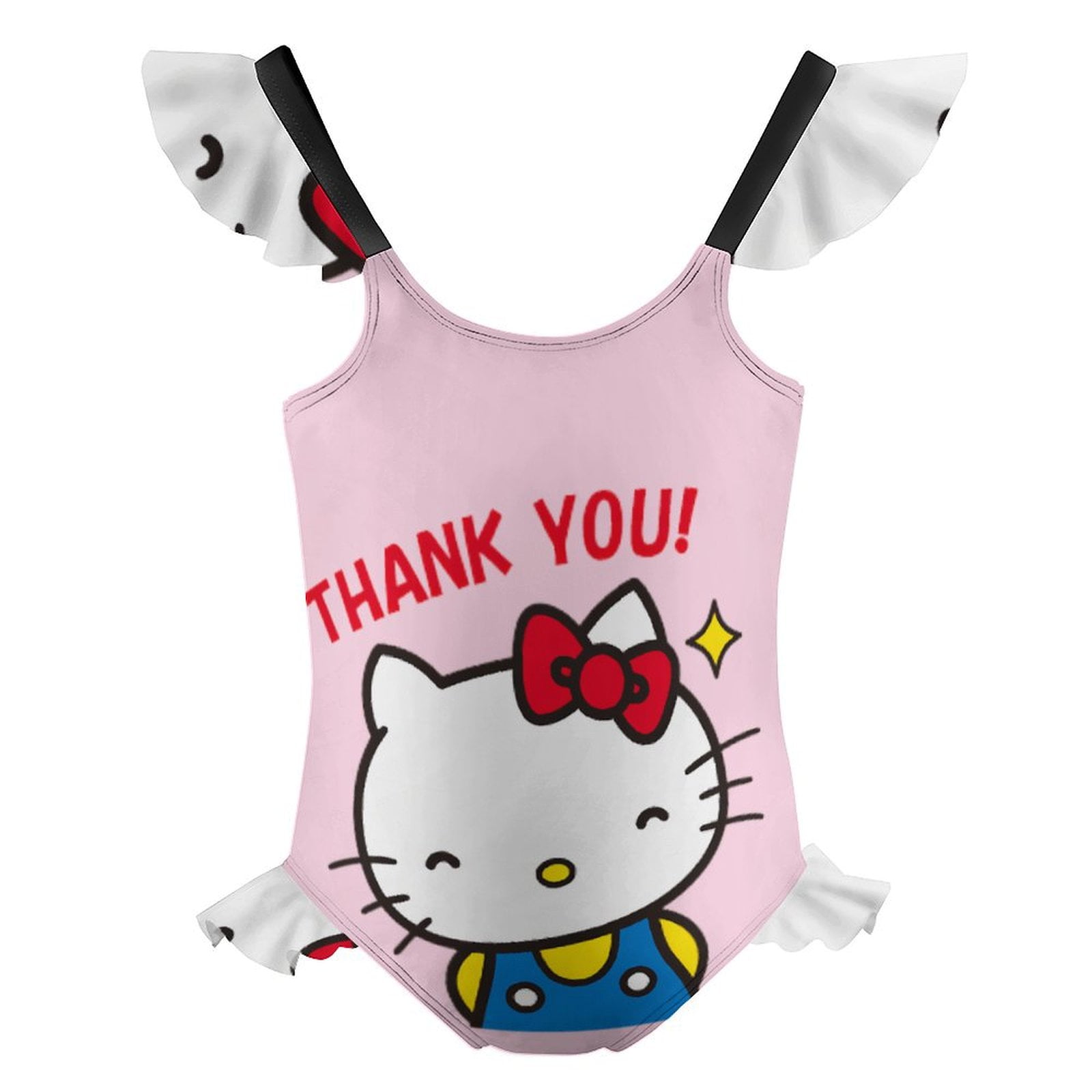 Hello Kitty swimsuit for Girl Cute Teen Girls One Piece Ruffle Trim Bathing Suits Hello Kitty ...