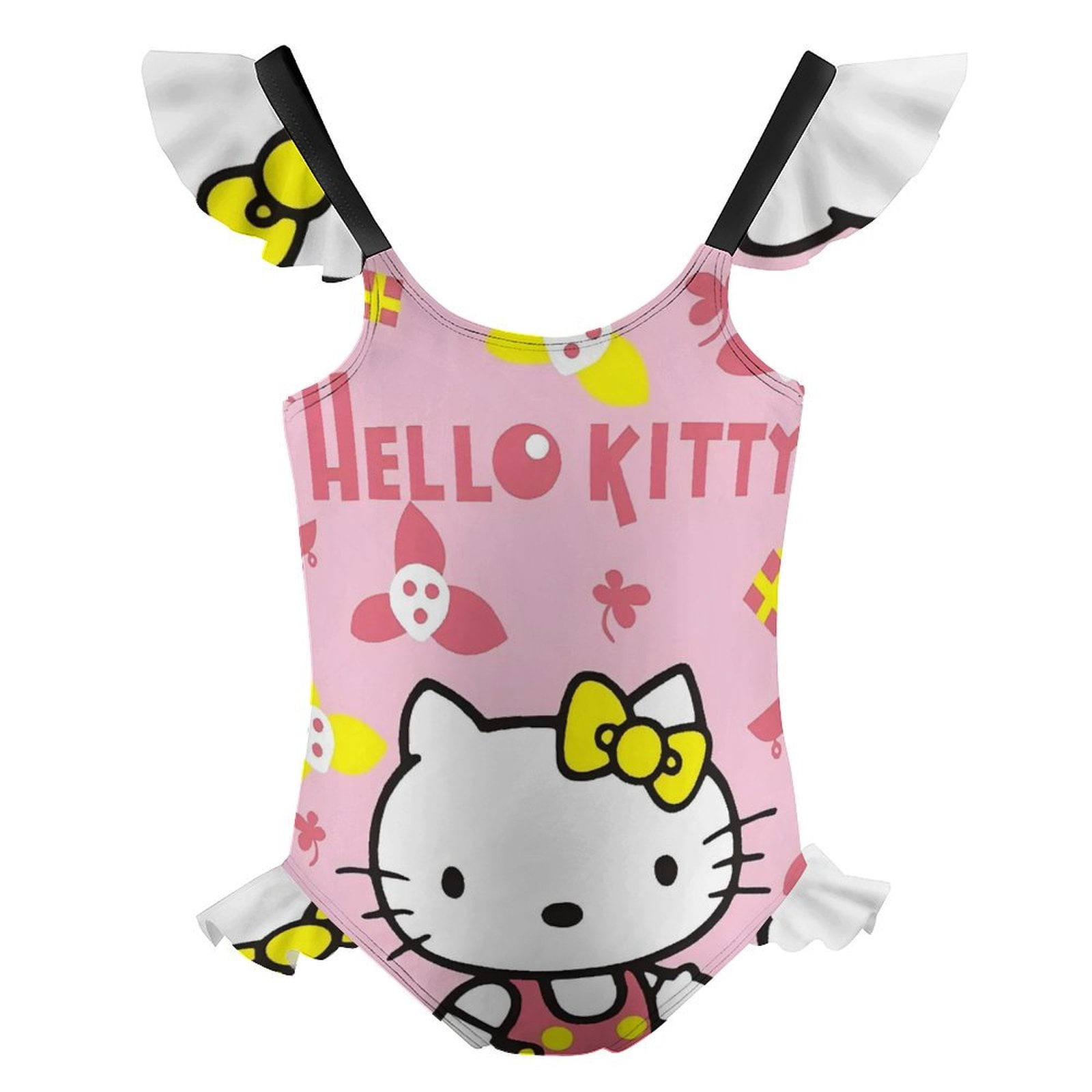 Hello Kitty swimsuit for Girl Cute Teen Girls One Piece Ruffle Trim ...