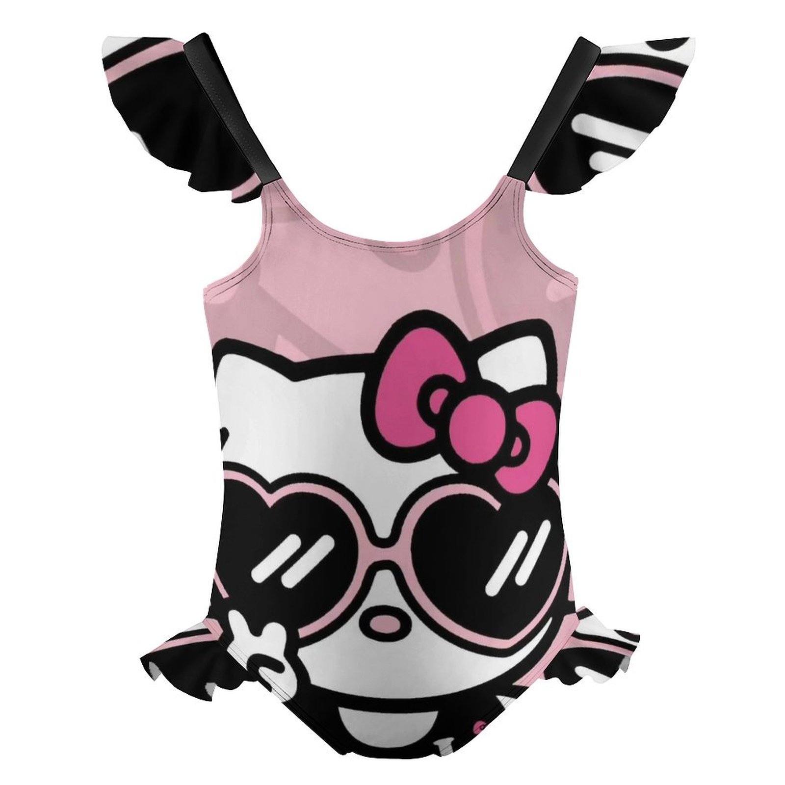 Hello Kitty swimsuit for Girl Cute Teen Girls One Piece Ruffle Trim ...
