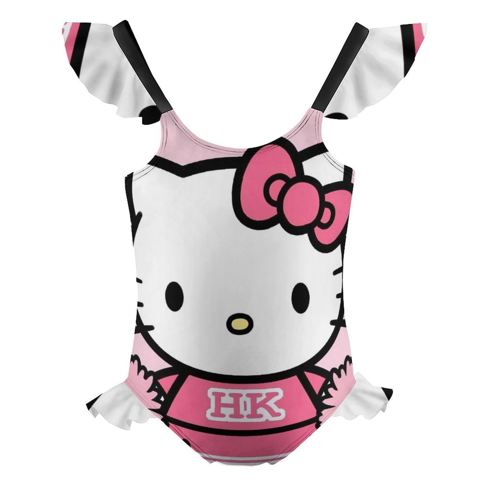 Hello Kitty swimsuit for Girl Cute Teen Girls One Piece Ruffle Trim ...