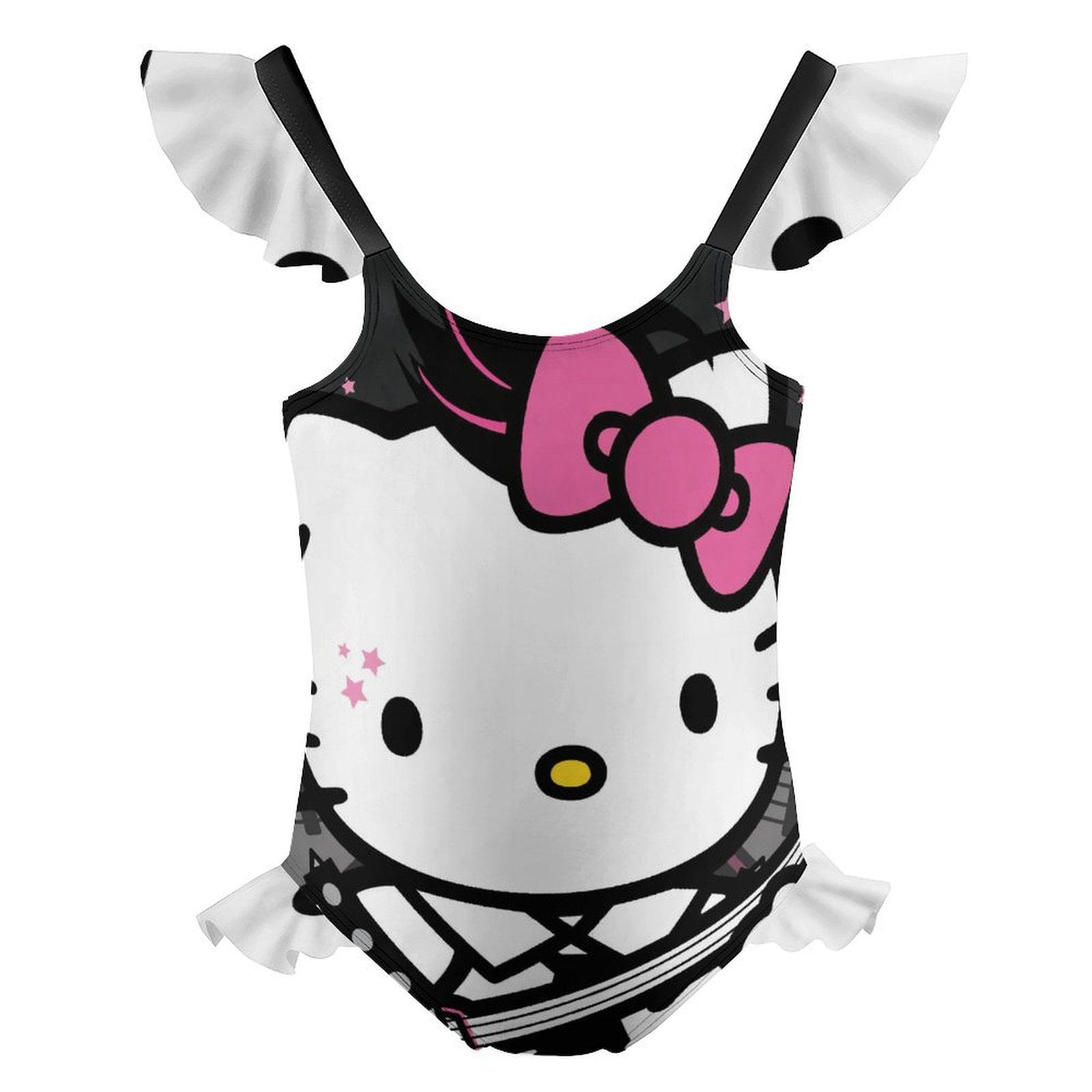 Hello Kitty swimsuit for Girl Cute Teen Girls One Piece Ruffle Trim ...