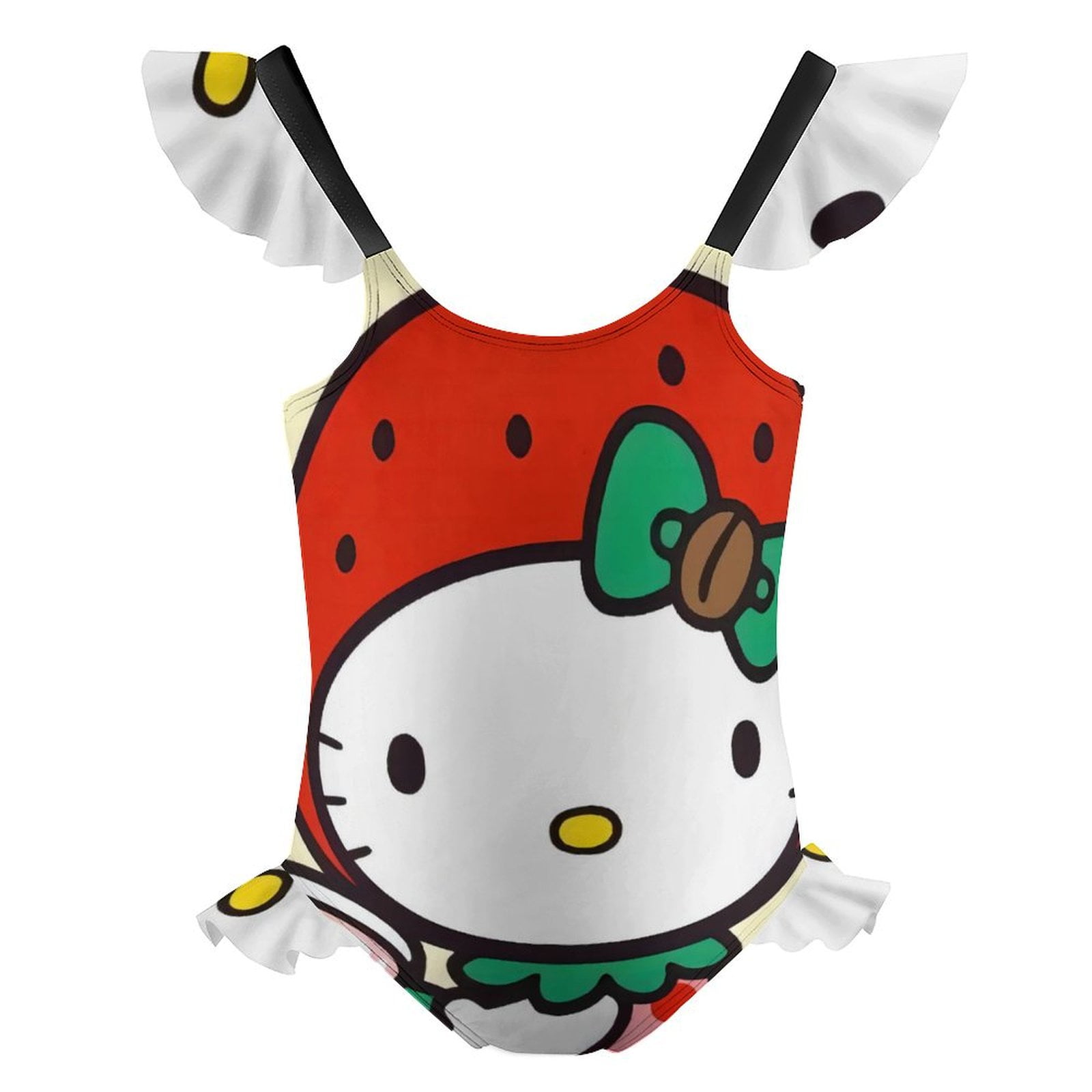 Hello Kitty swimsuit for Girl Cute Teen Girls One Piece Ruffle Trim ...
