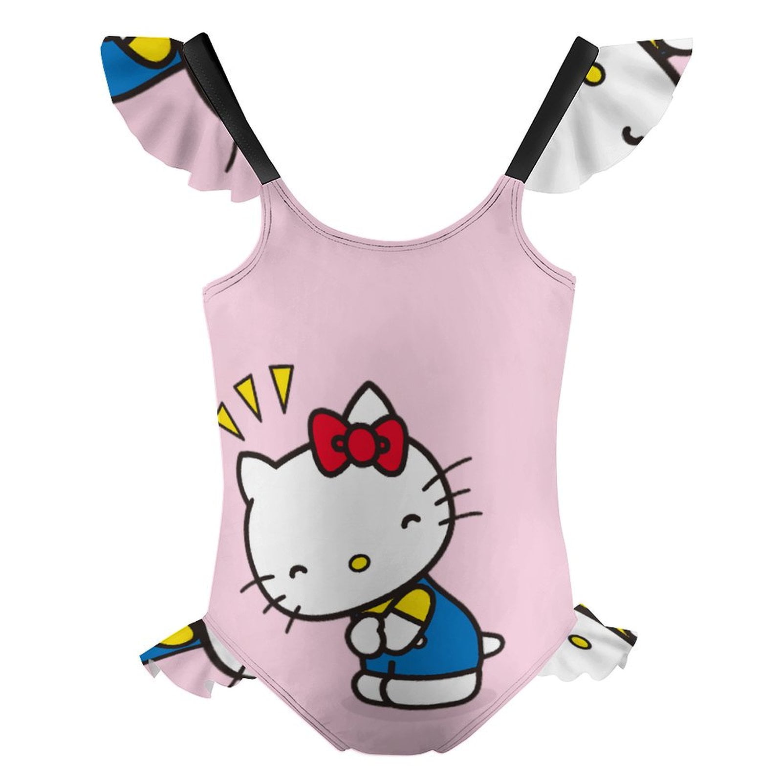 Hello Kitty swimsuit for Girl Cute Teen Girls One Piece Ruffle Trim ...