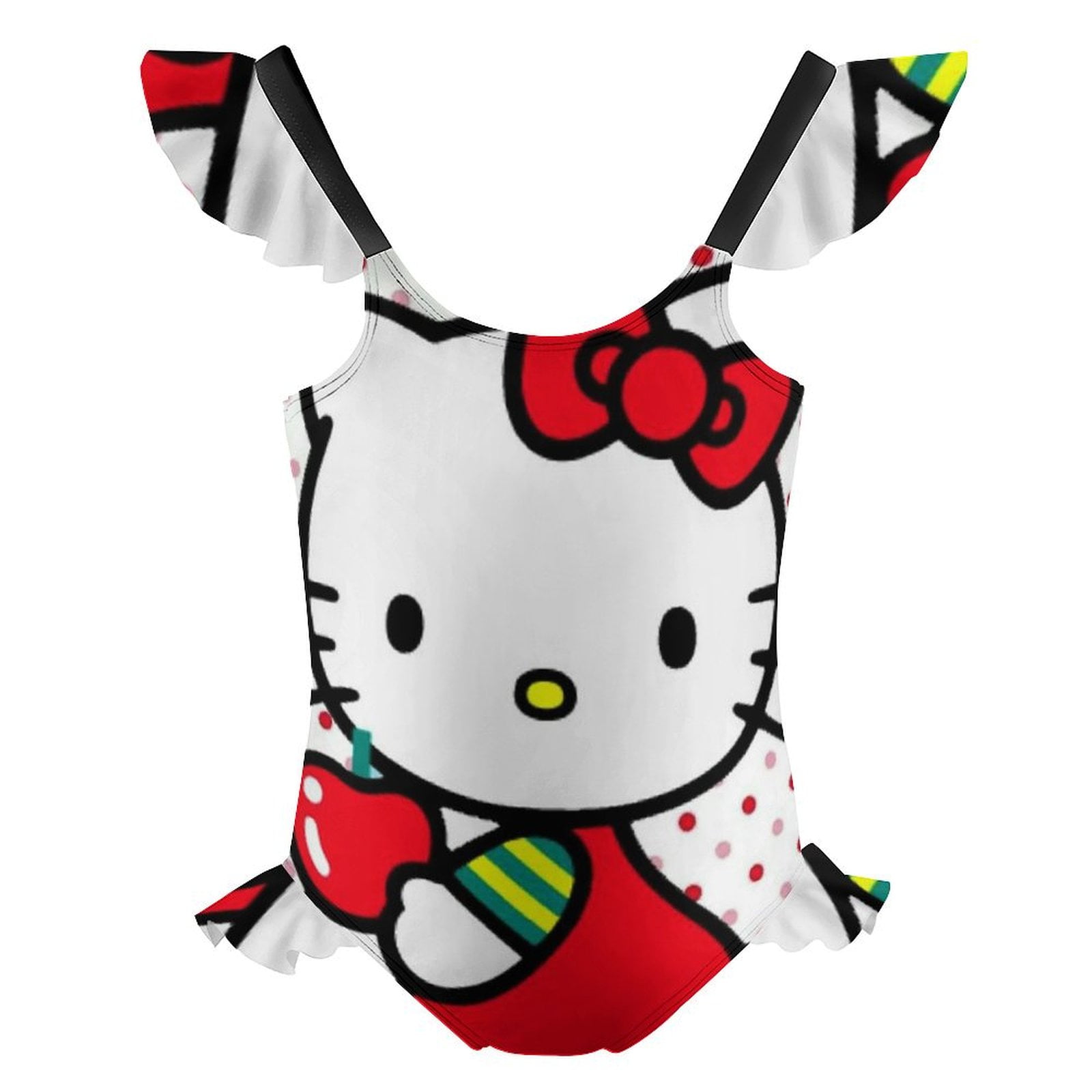 Hello Kitty swimsuit for Girl Cute Teen Girls One Piece Ruffle Trim ...