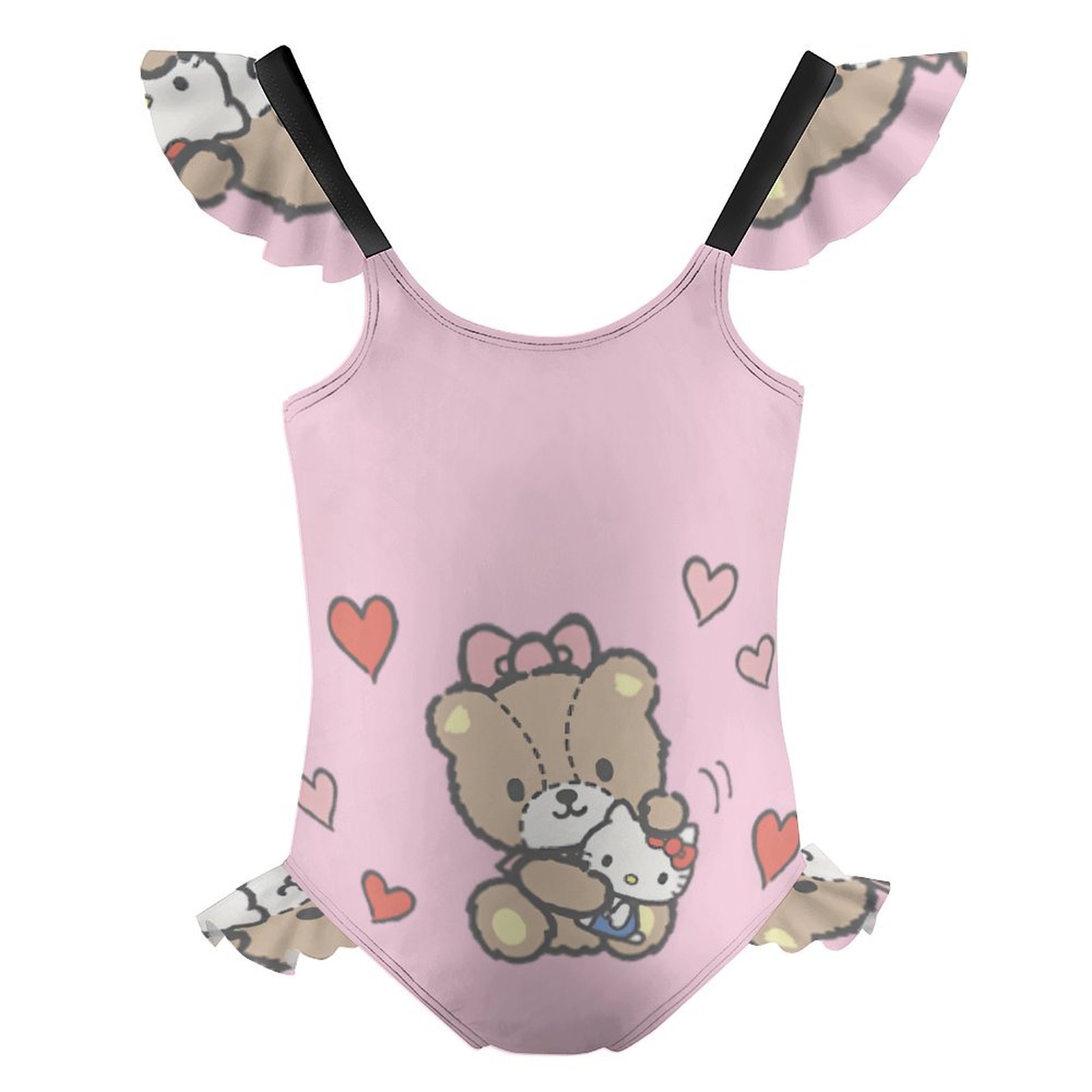 Hello Kitty swimsuit for Girl Cute Teen Girls One Piece Ruffle Trim ...