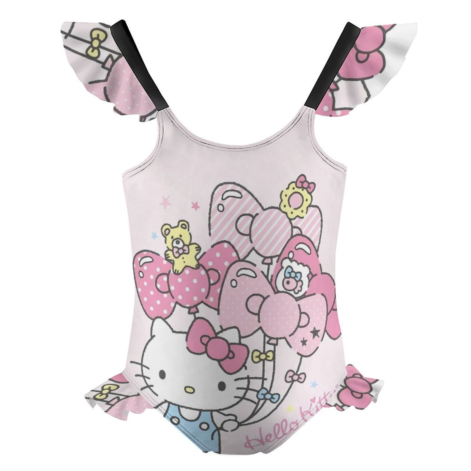 Hello Kitty swimsuit for Girl Cute Teen Girls One Piece Ruffle Trim ...