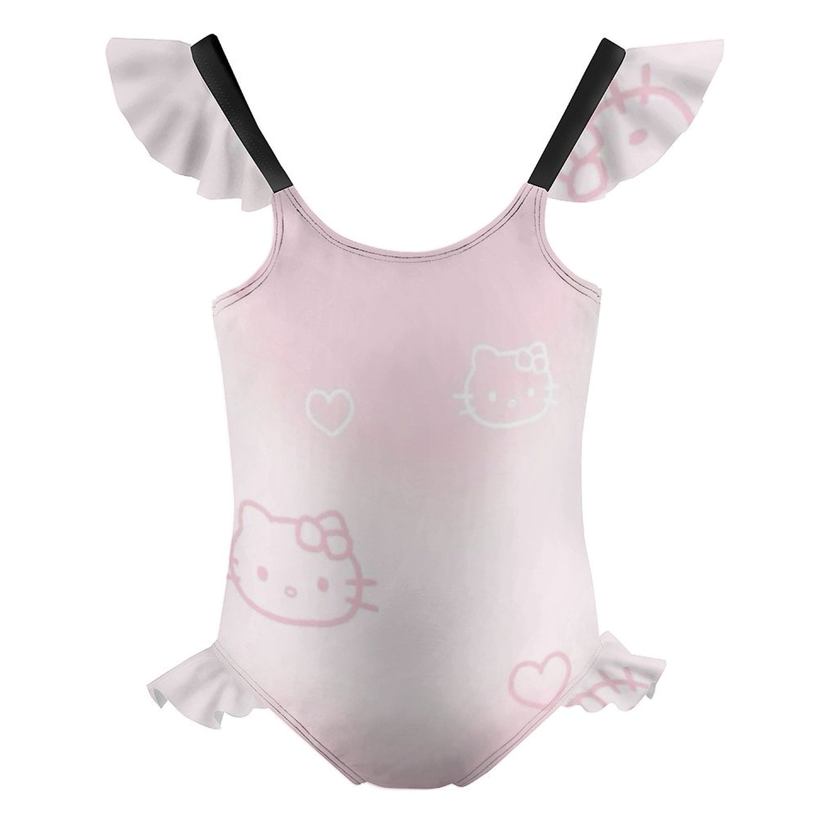 Hello Kitty swimsuit for Girl Cute Teen Girls One Piece Ruffle Trim ...