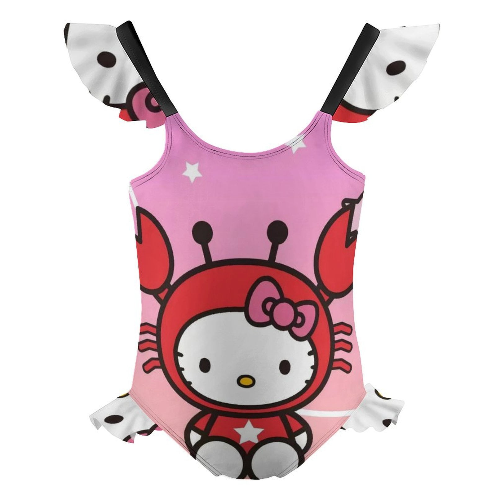 Hello Kitty swimsuit for Girl Cute Teen Girls One Piece Ruffle Trim ...