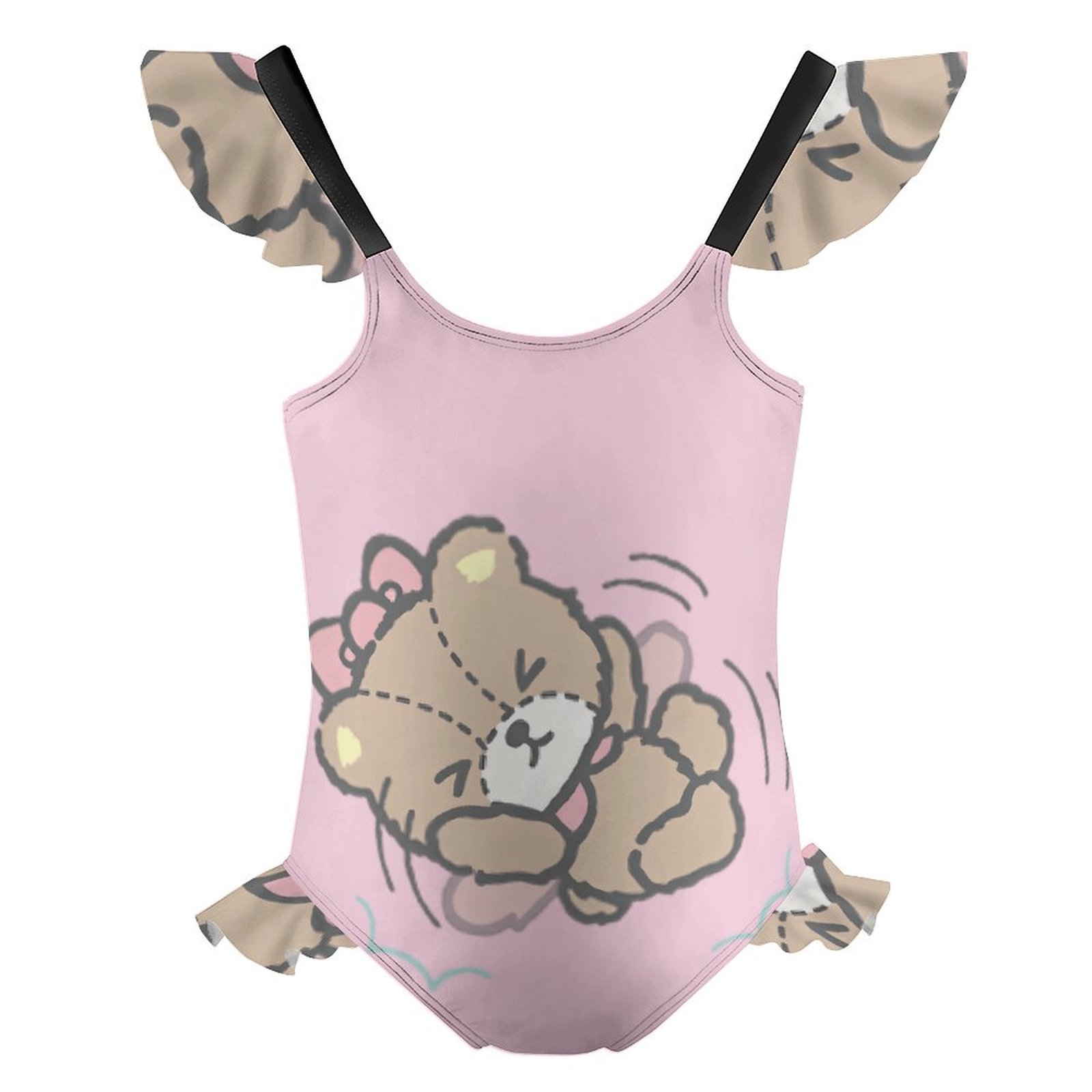 Hello Kitty swimsuit for Girl Cute Teen Girls One Piece Ruffle Trim ...
