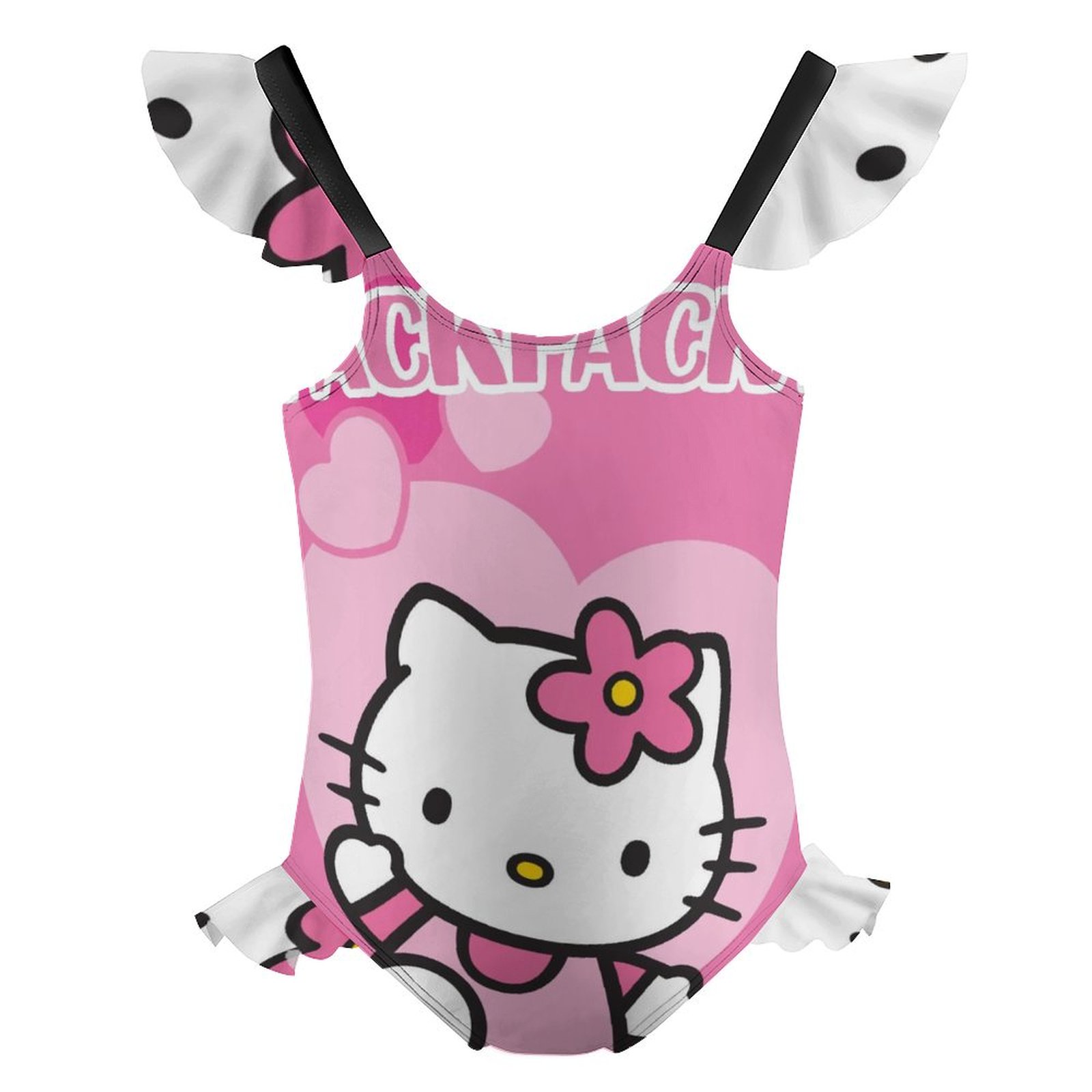 Hello Kitty swimsuit for Girl Cute Teen Girls One Piece Ruffle Trim ...