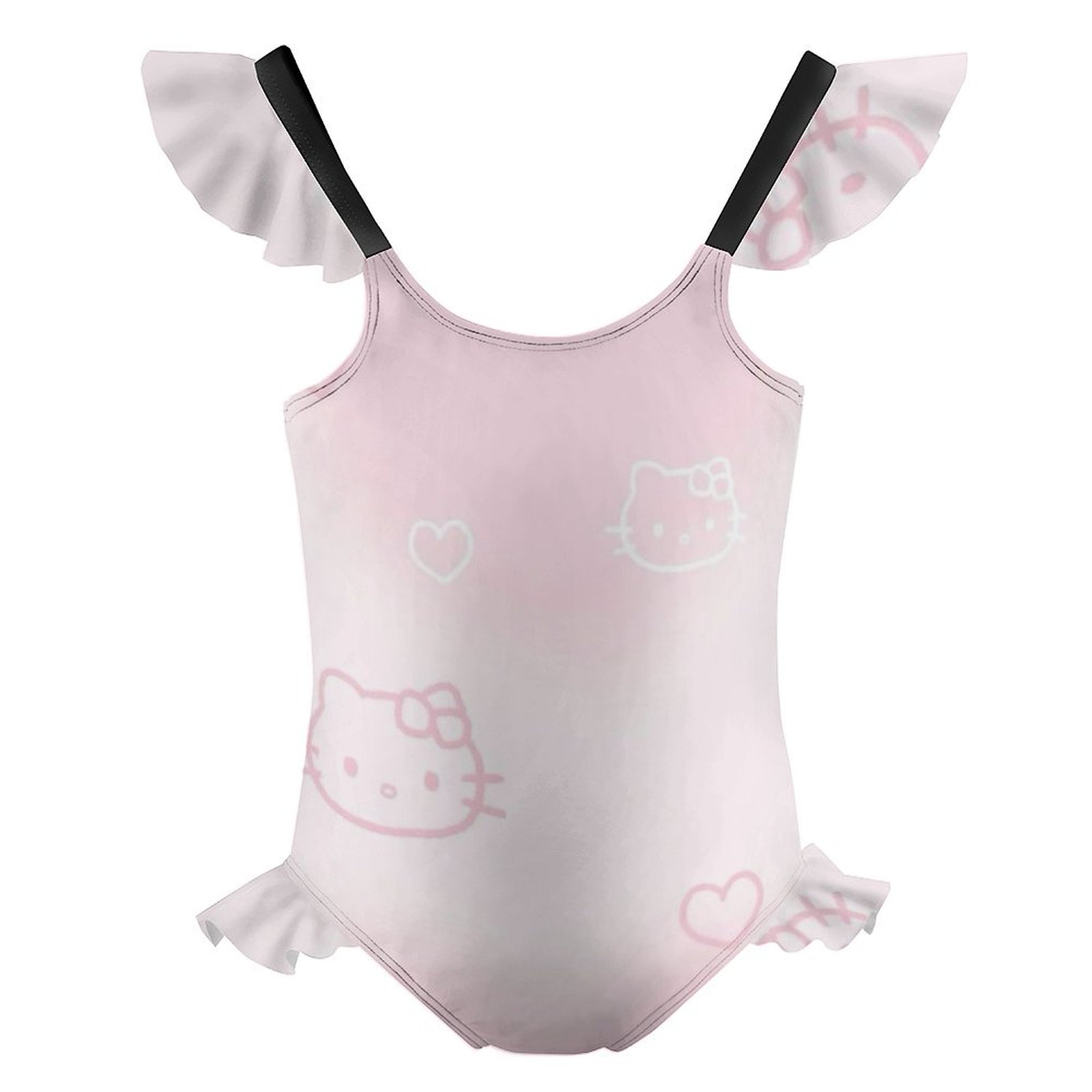 Hello Kitty swimsuit for Girl Cute Teen Girls One Piece Ruffle Trim ...
