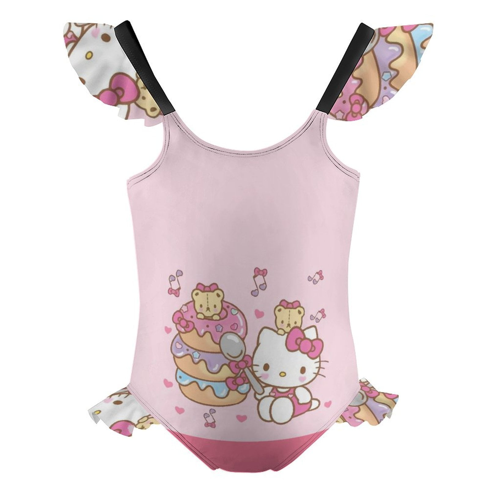 Hello Kitty swimsuit for Girl Cute Teen Girls One Piece Ruffle Trim ...