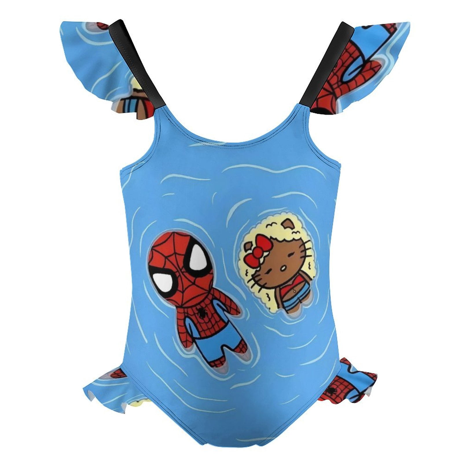 Hello Kitty swimsuit for Girl Cute Teen Girls One Piece Ruffle Trim ...