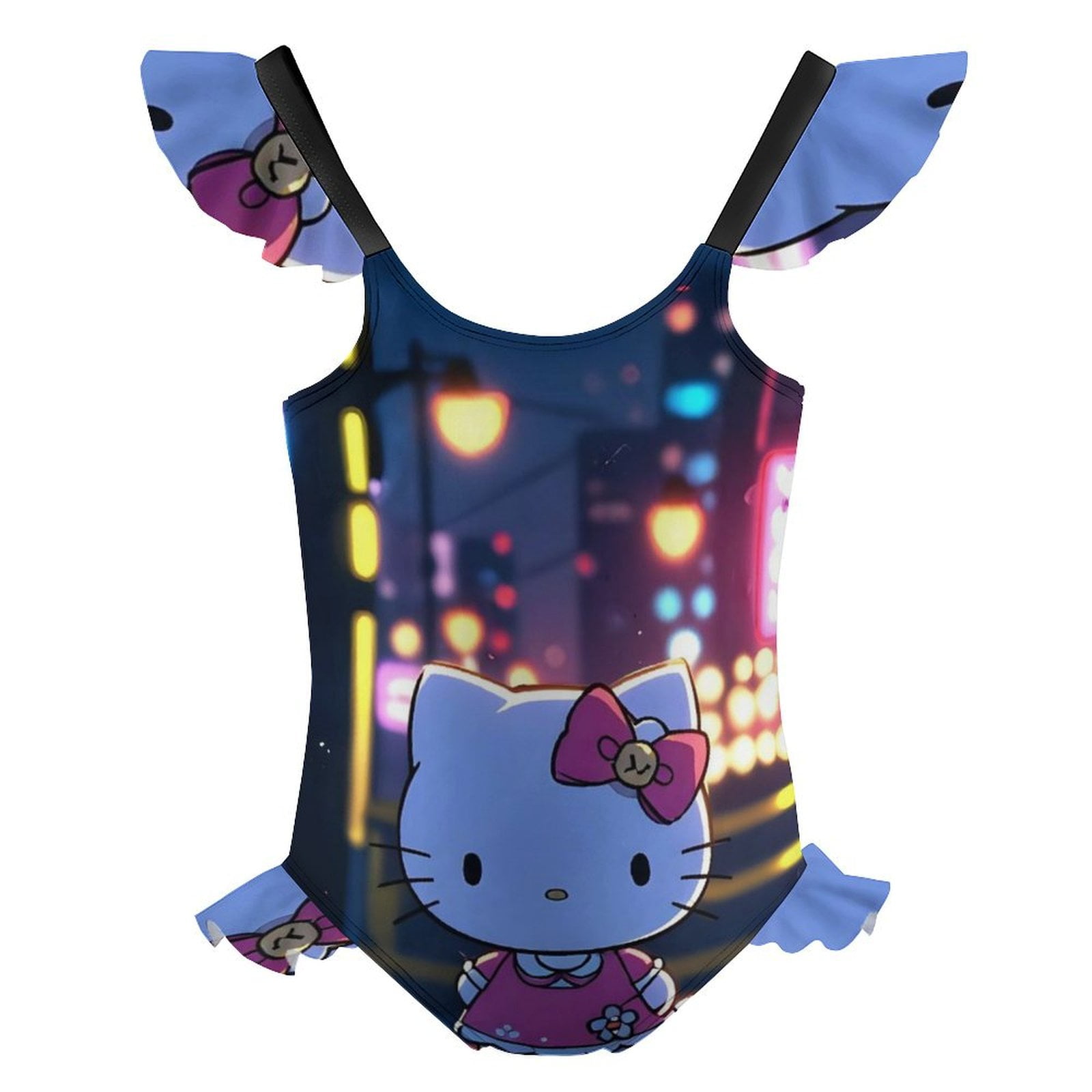 Hello Kitty swimsuit for Girl Cute Teen Girls One Piece Ruffle Trim ...