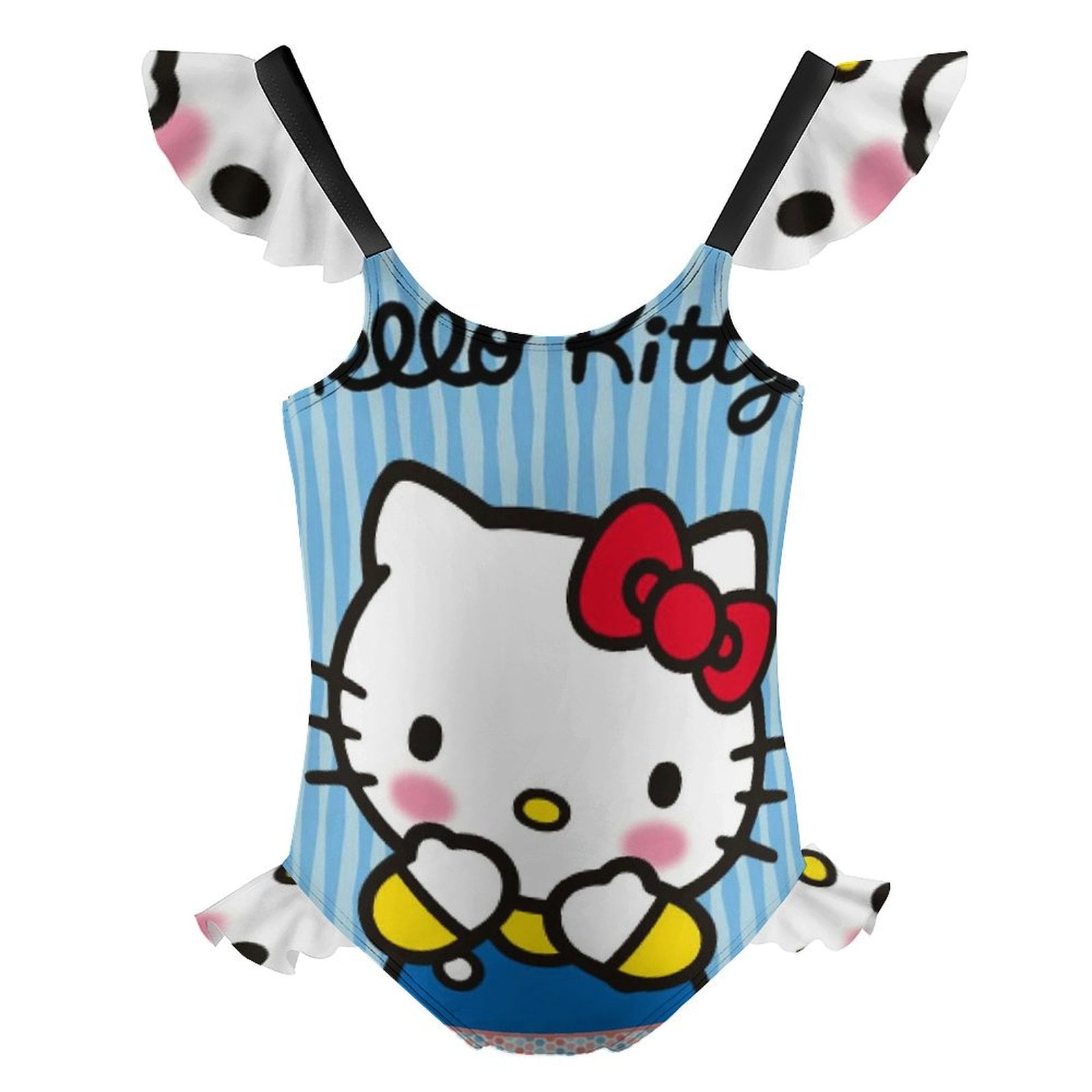 Hello Kitty swimsuit for Girl Cute Teen Girls One Piece Ruffle Trim ...