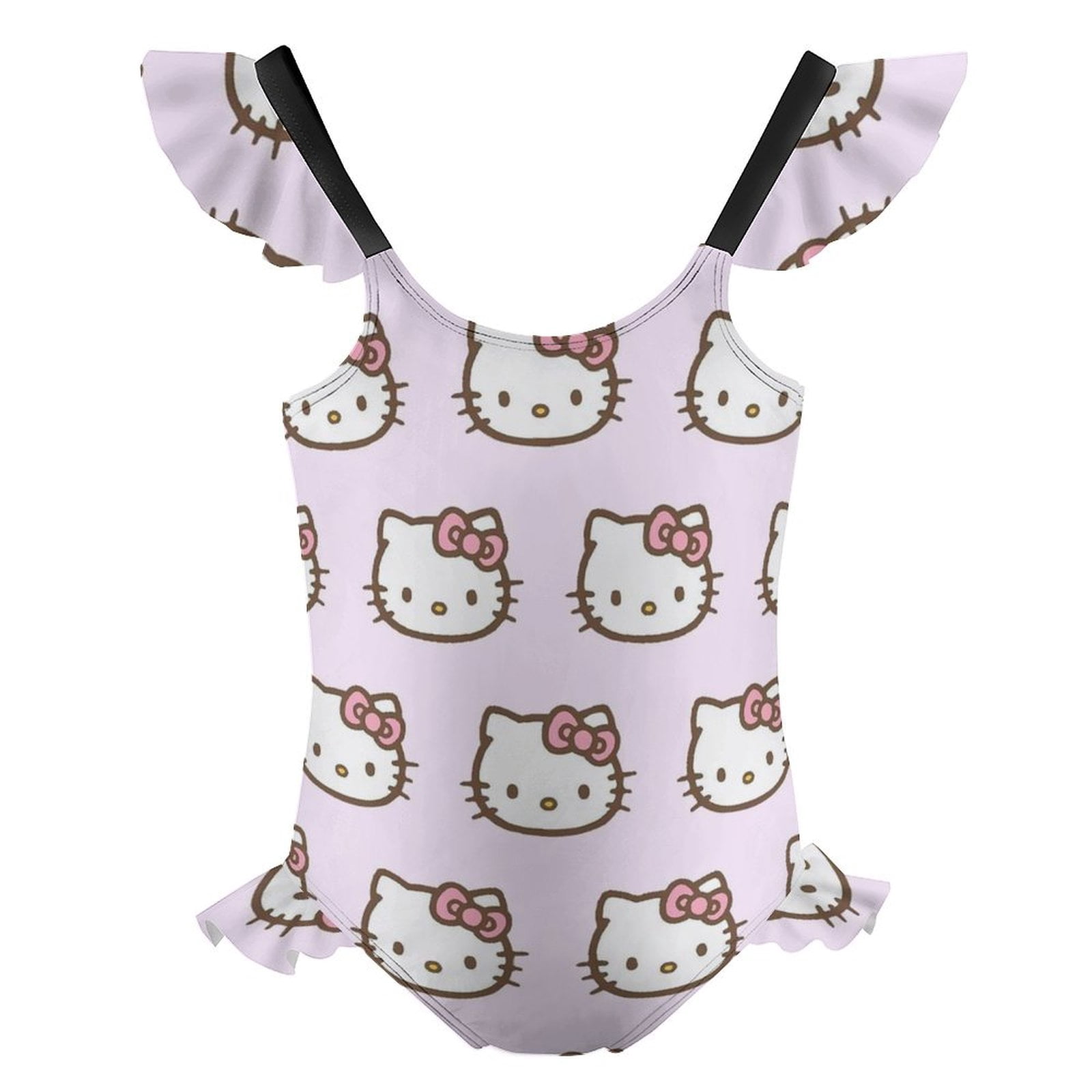 Hello Kitty swimsuit for Girl Cute Teen Girls One Piece Ruffle Trim ...
