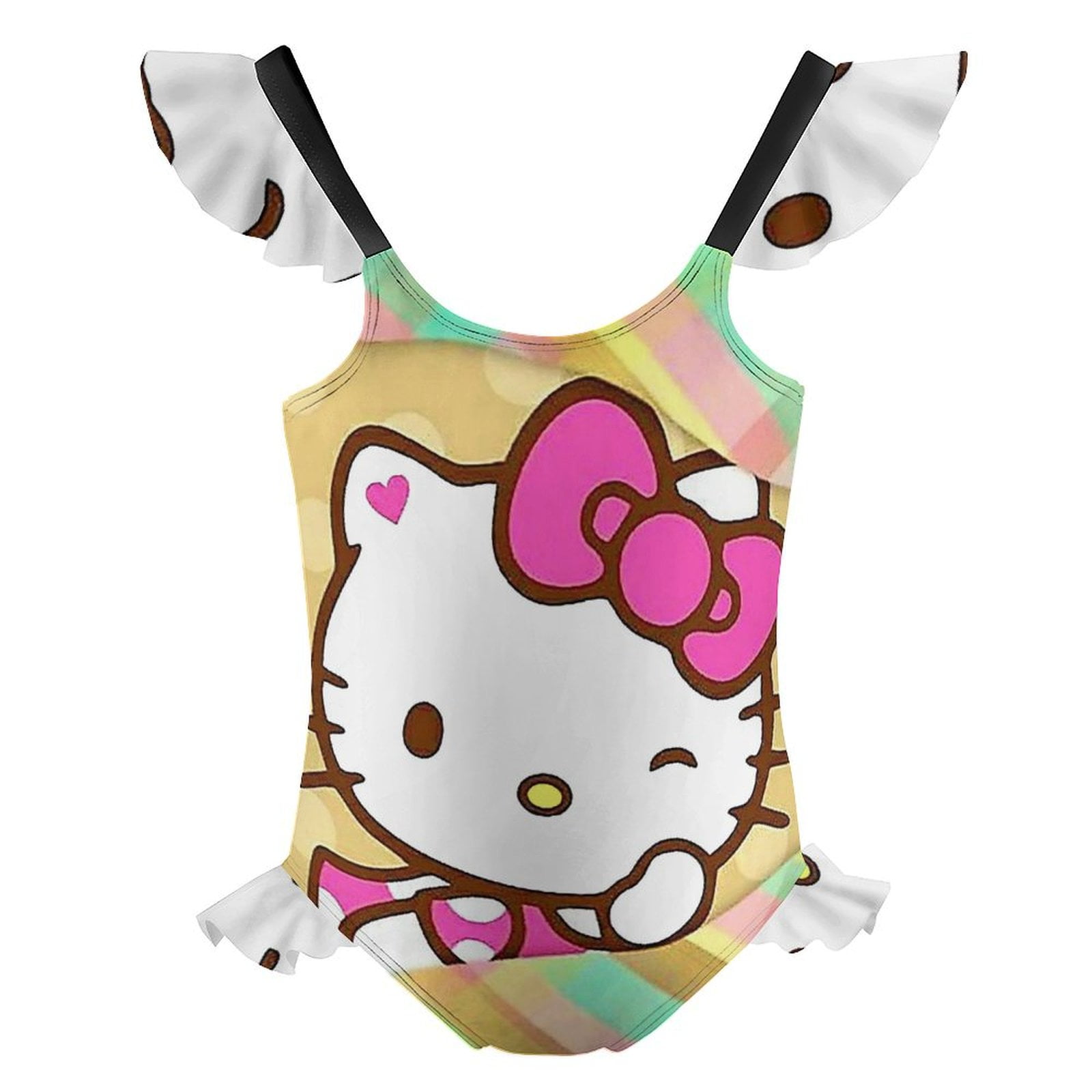 Hello Kitty swimsuit for Girl Cute Teen Girls One Piece Ruffle Trim Bathing Suits Hello Kitty ...