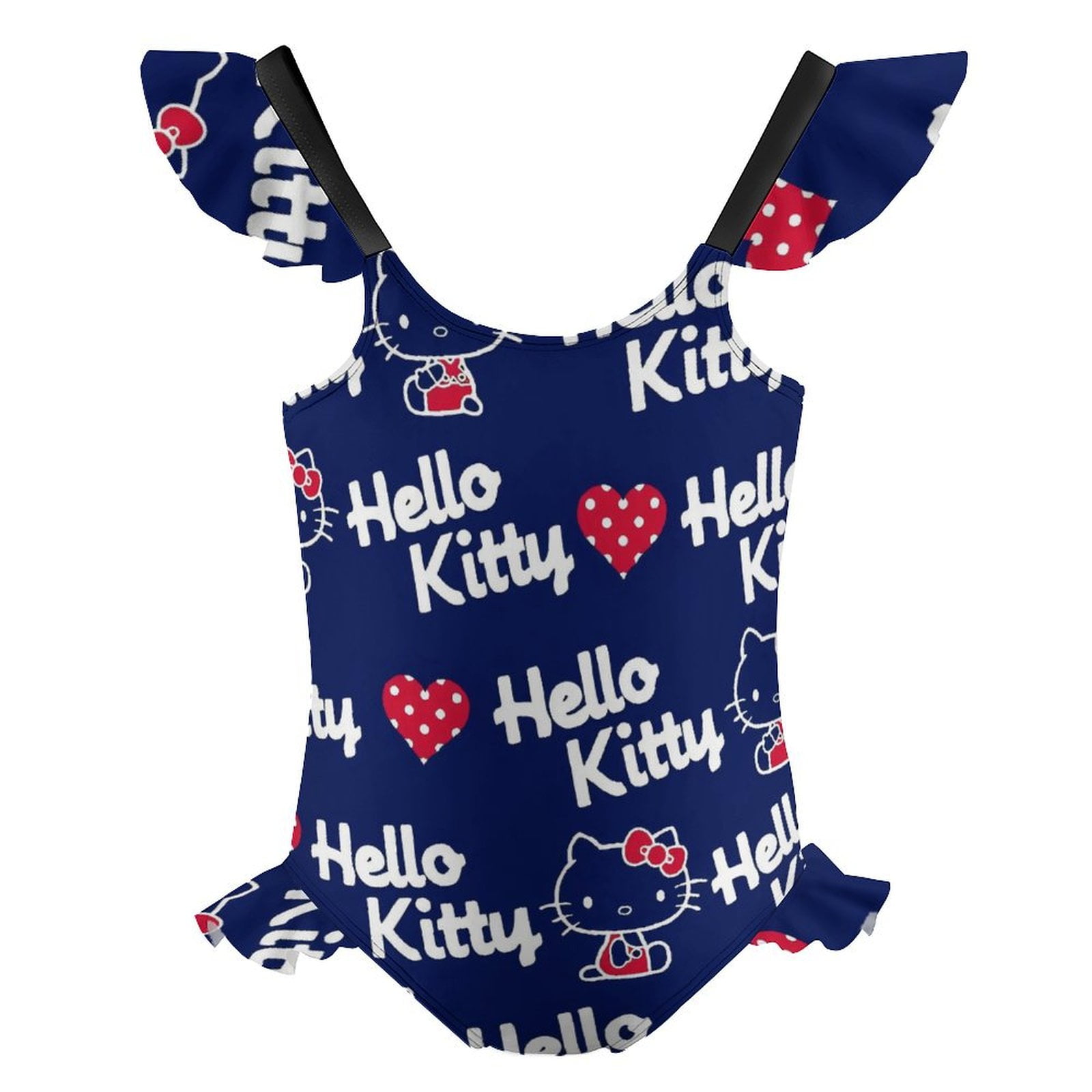 Hello Kitty swimsuit for Girl Cute Teen Girls One Piece Ruffle Trim ...