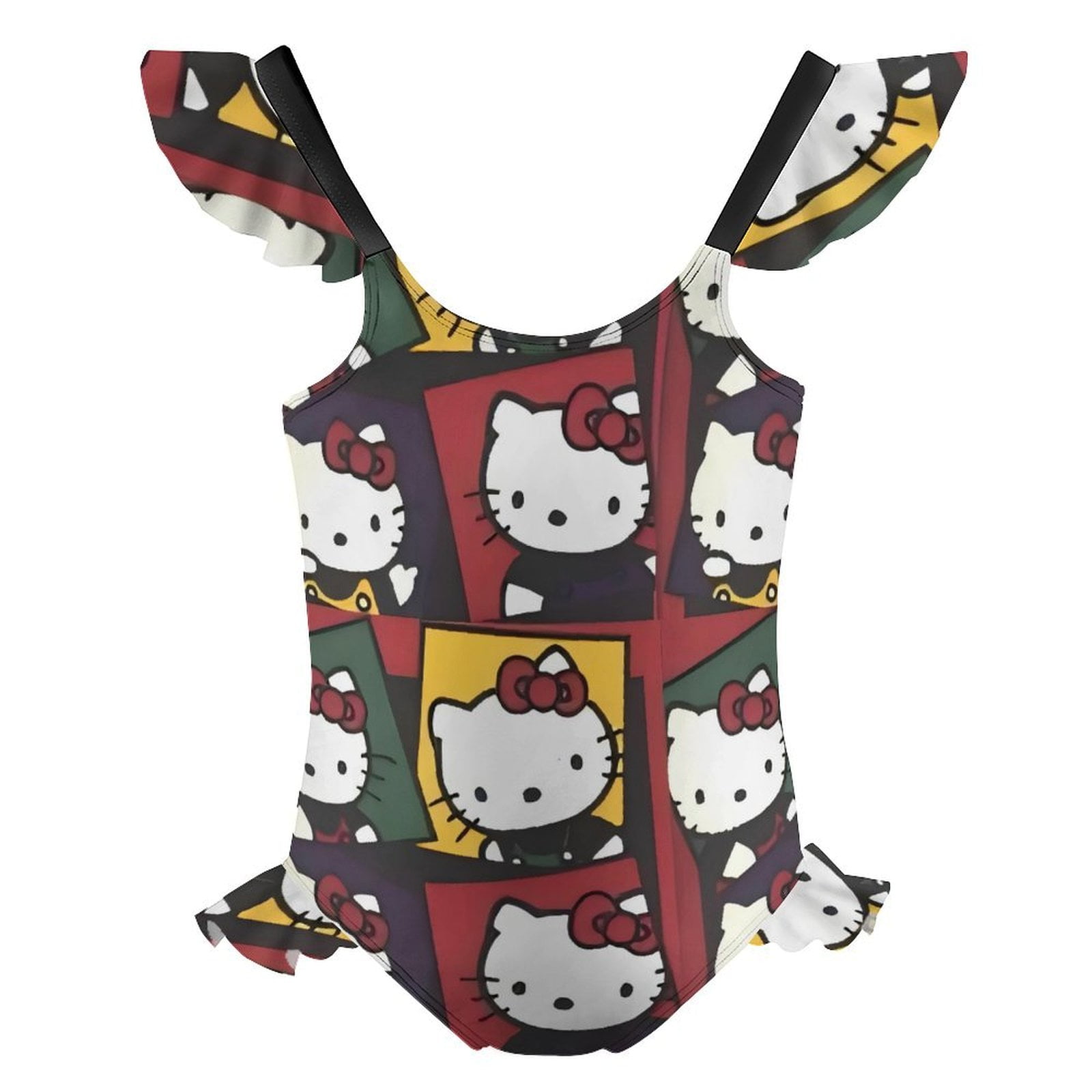 Hello Kitty swimsuit for Girl Cute Teen Girls One Piece Ruffle Trim ...