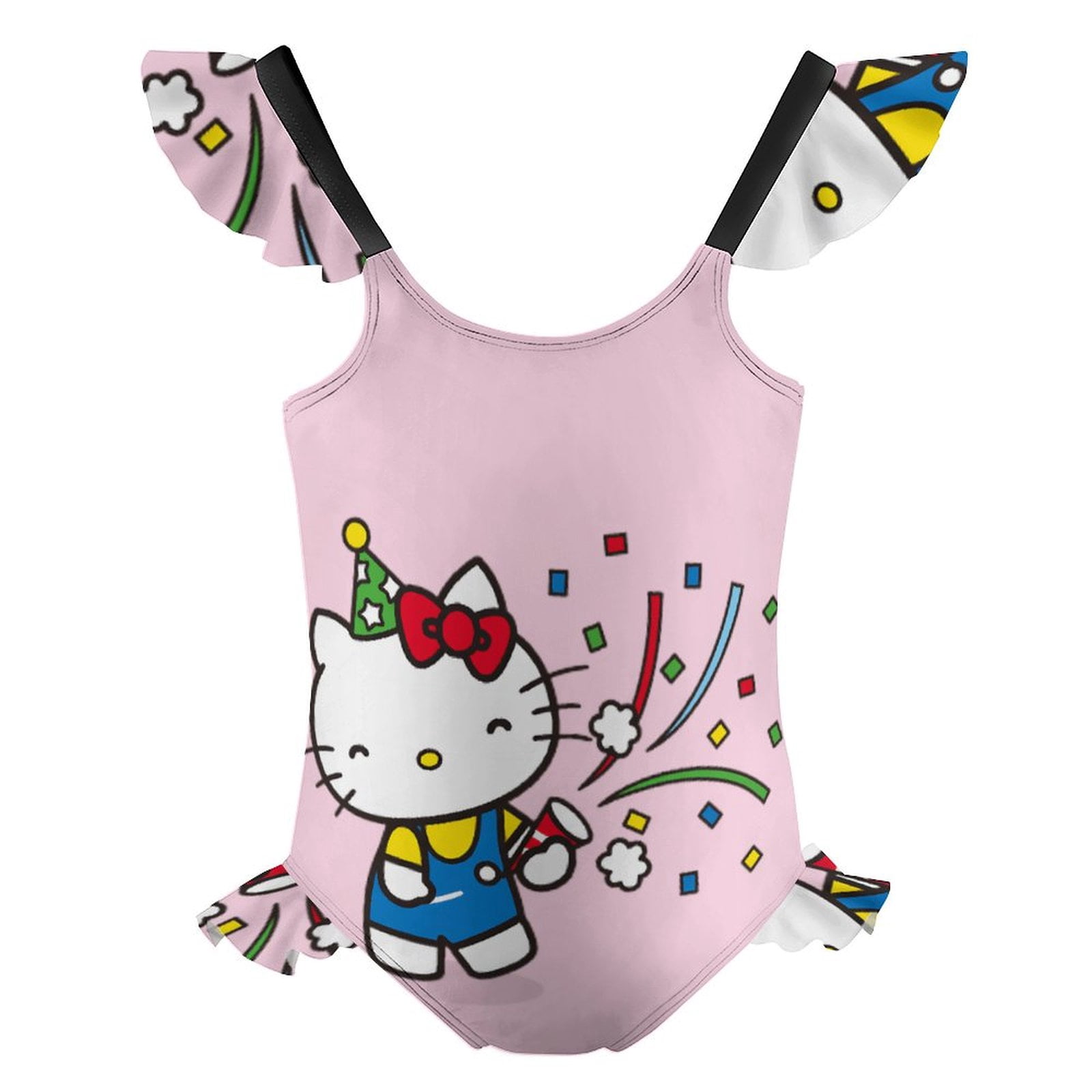 Hello Kitty swimsuit for Girl Cute Teen Girls One Piece Ruffle Trim ...