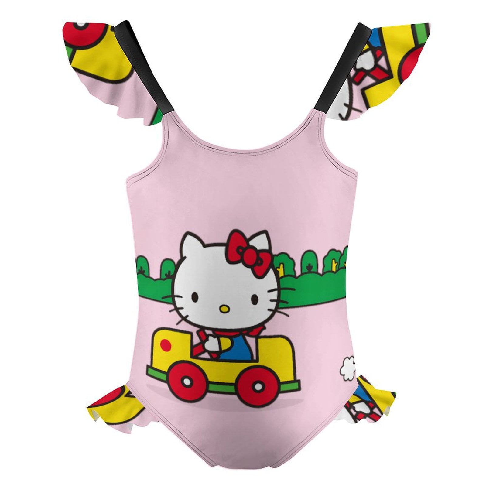 Hello Kitty swimsuit for Girl Cute Teen Girls One Piece Ruffle Trim ...