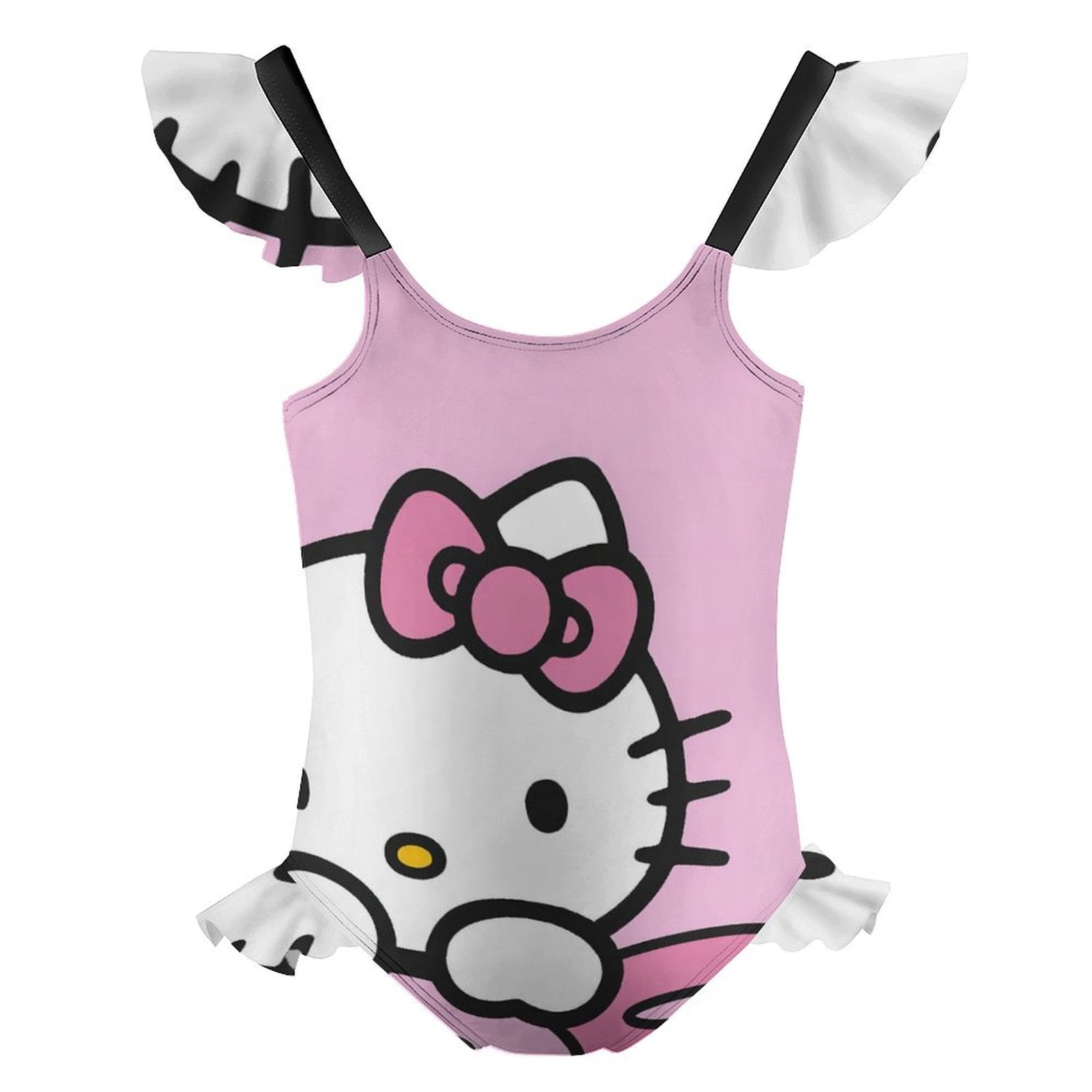 Hello Kitty swimsuit for Girl Cute Teen Girls One Piece Ruffle Trim ...