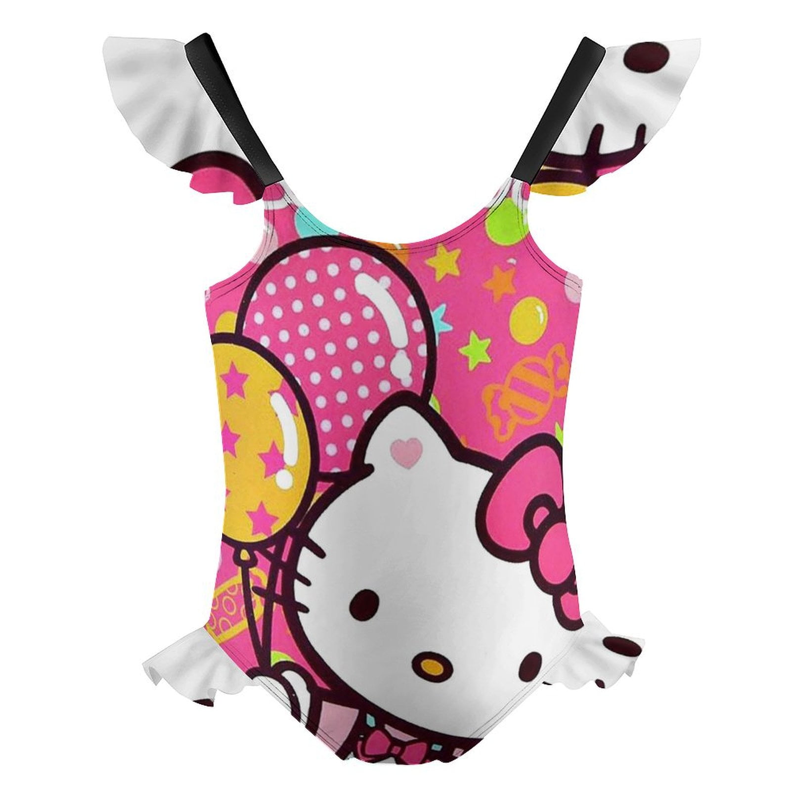 Hello Kitty swimsuit for Girl Cute Teen Girls One Piece Ruffle Trim ...