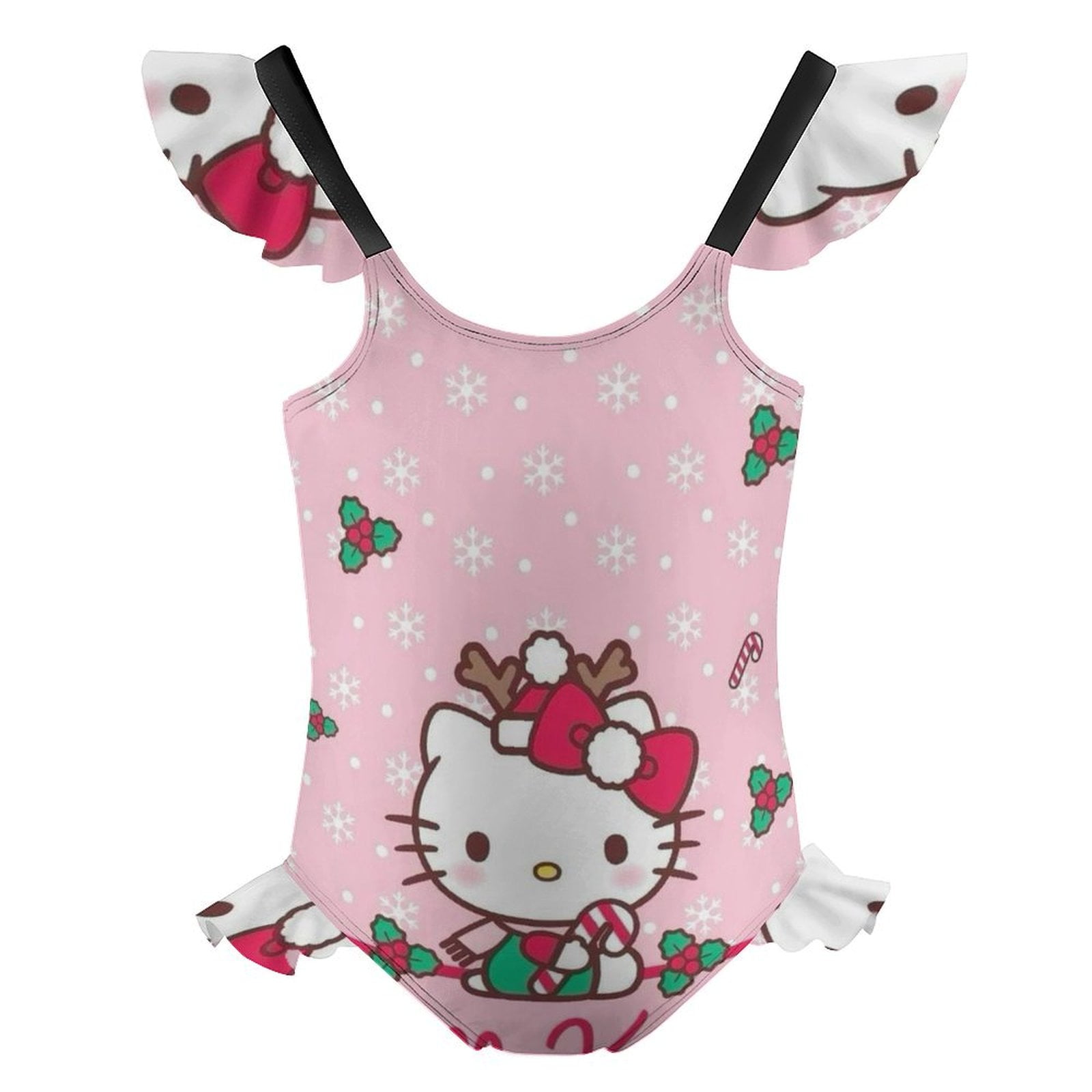 Hello Kitty swimsuit for Girl Cute Teen Girls One Piece Ruffle Trim ...