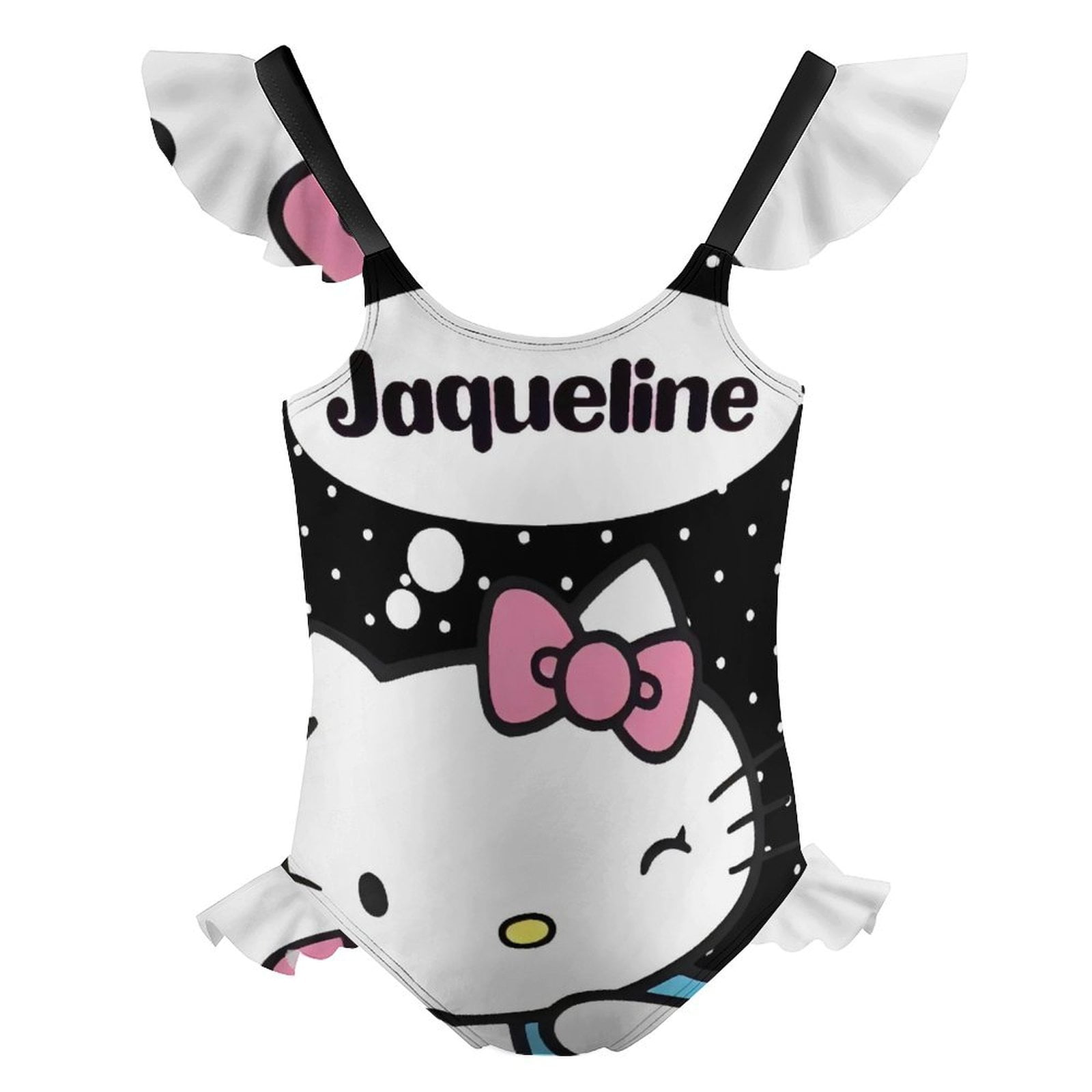 Hello Kitty swimsuit for Girl Cute Teen Girls One Piece Ruffle Trim ...