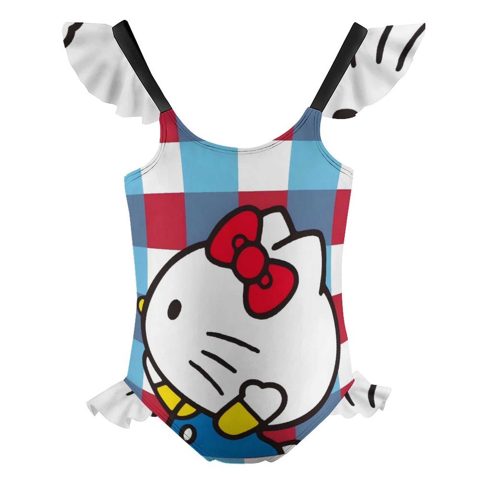 Hello Kitty swimsuit for Girl Cute Teen Girls One Piece Ruffle Trim ...