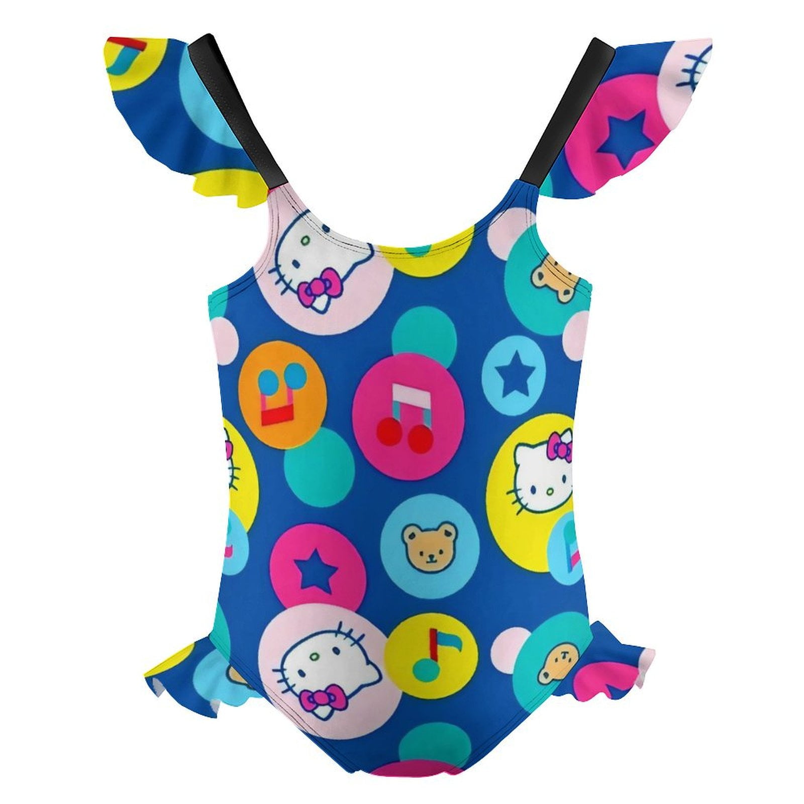 Hello Kitty swimsuit for Girl Cute Teen Girls One Piece Ruffle Trim ...