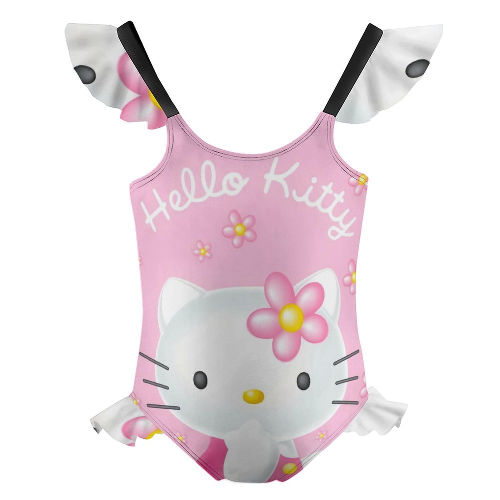 Hello Kitty swimsuit for Girl Cute Teen Girls One Piece Ruffle Trim ...